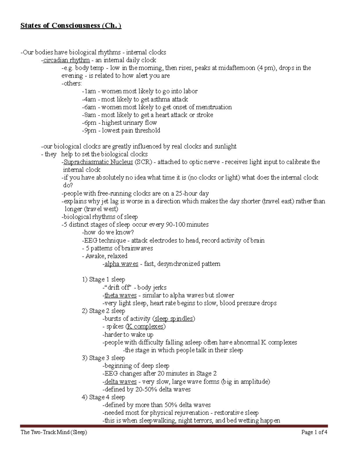 03 - Consciousness & The Two-Track Mind (Sleep) - States of ...