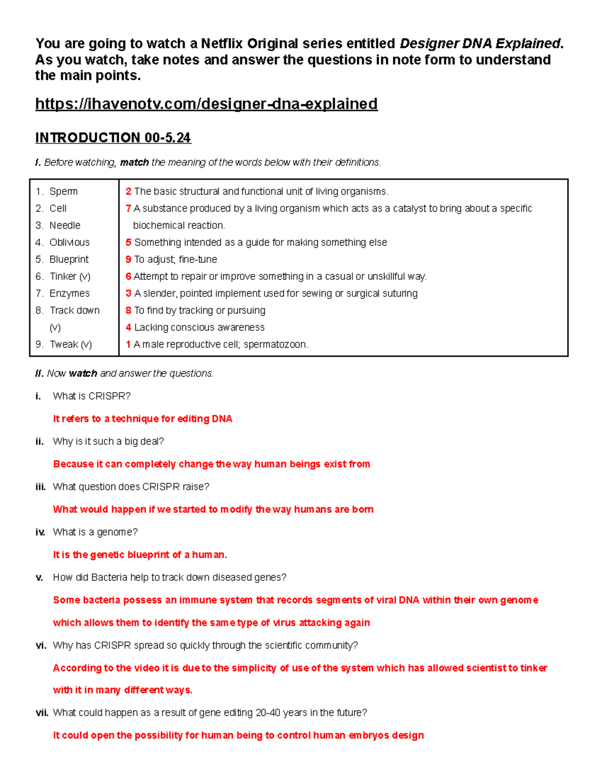 Unit 4 Designer DNA Listening with Answer - You are going to watch a ...