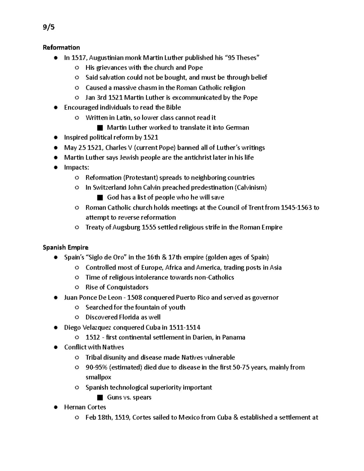Lecture #3 - Reformation The Spanish Empire - 9/ Reformation In 1517 ...
