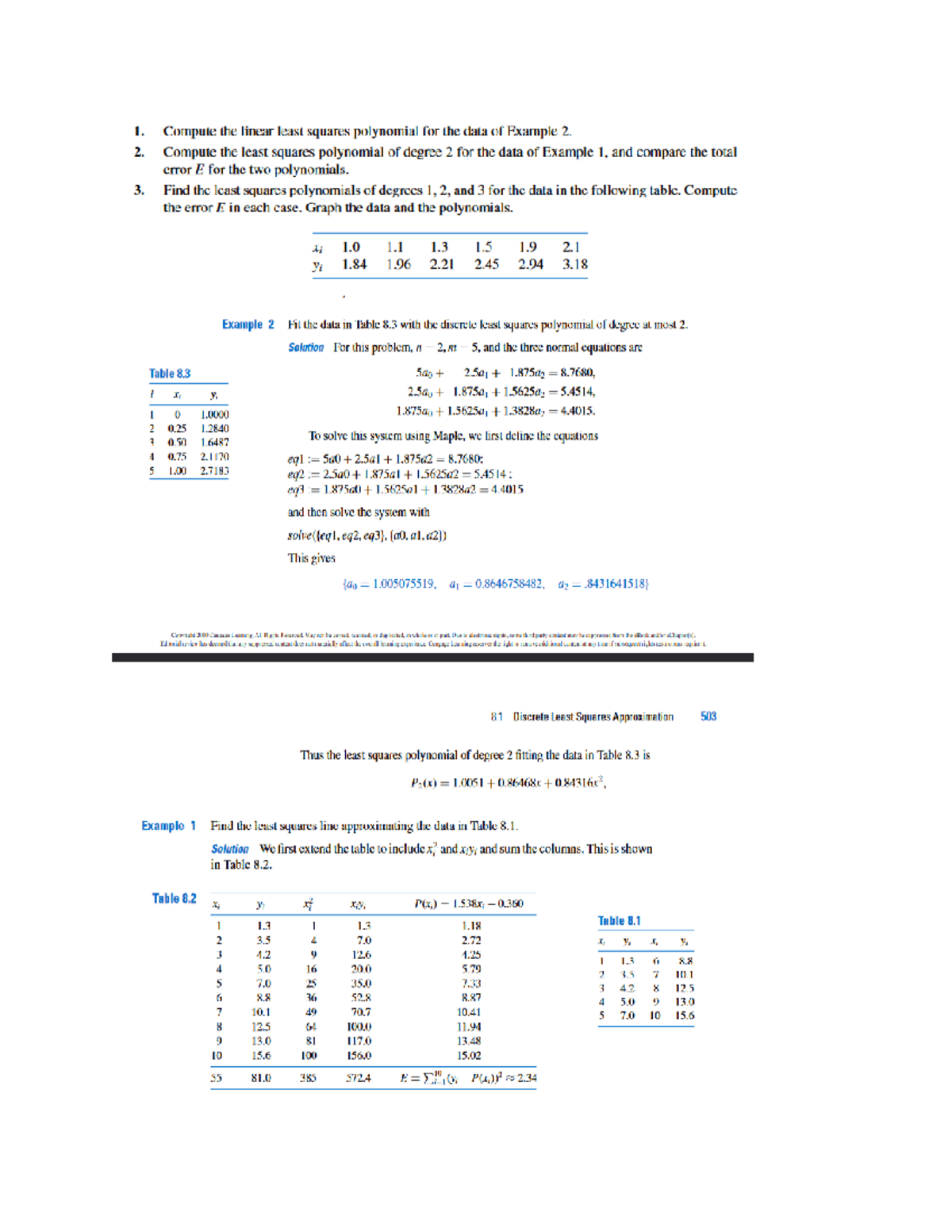 Dinh Lam Thien - 2153824 -Discrete Least Square Approximation - ∑x i = 2. 5 ; ∑x 2 i = 1 2 +0. 2 ...