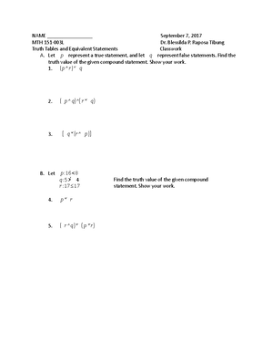 CW Conditionals, Circuits and Related Statements(1) - NAME ...