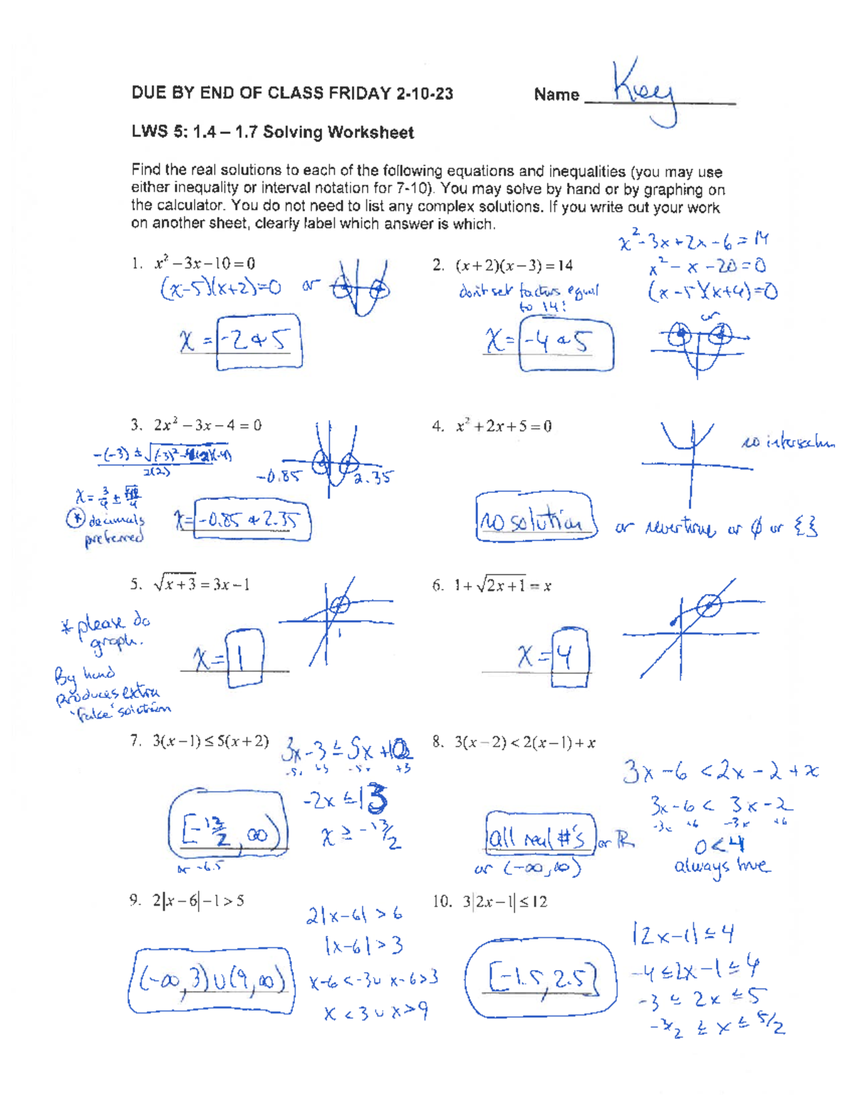 LWS 5 key - lab worksheet - MAT 119 - Studocu