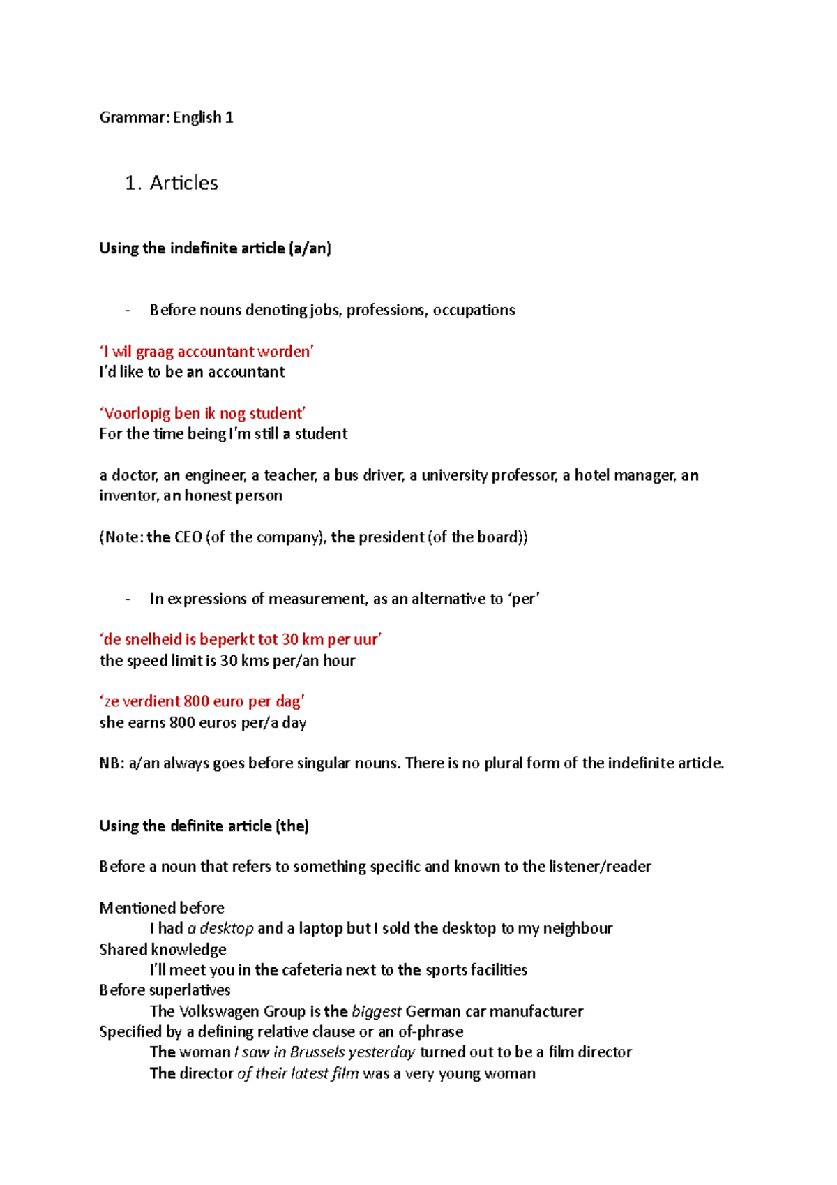 Grammar English - Engels - 1000PSWENG - UAntwerpen - StuDocu