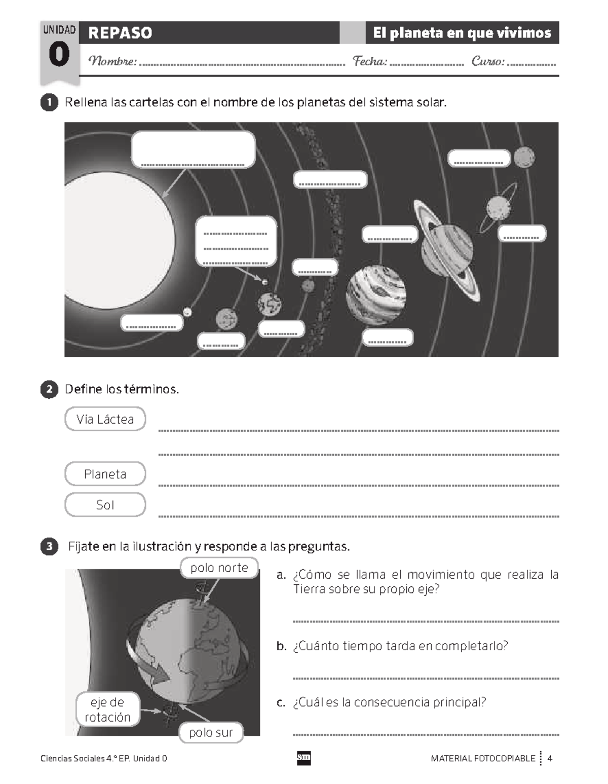 Preguntas De Repaso Del Sistema Solar