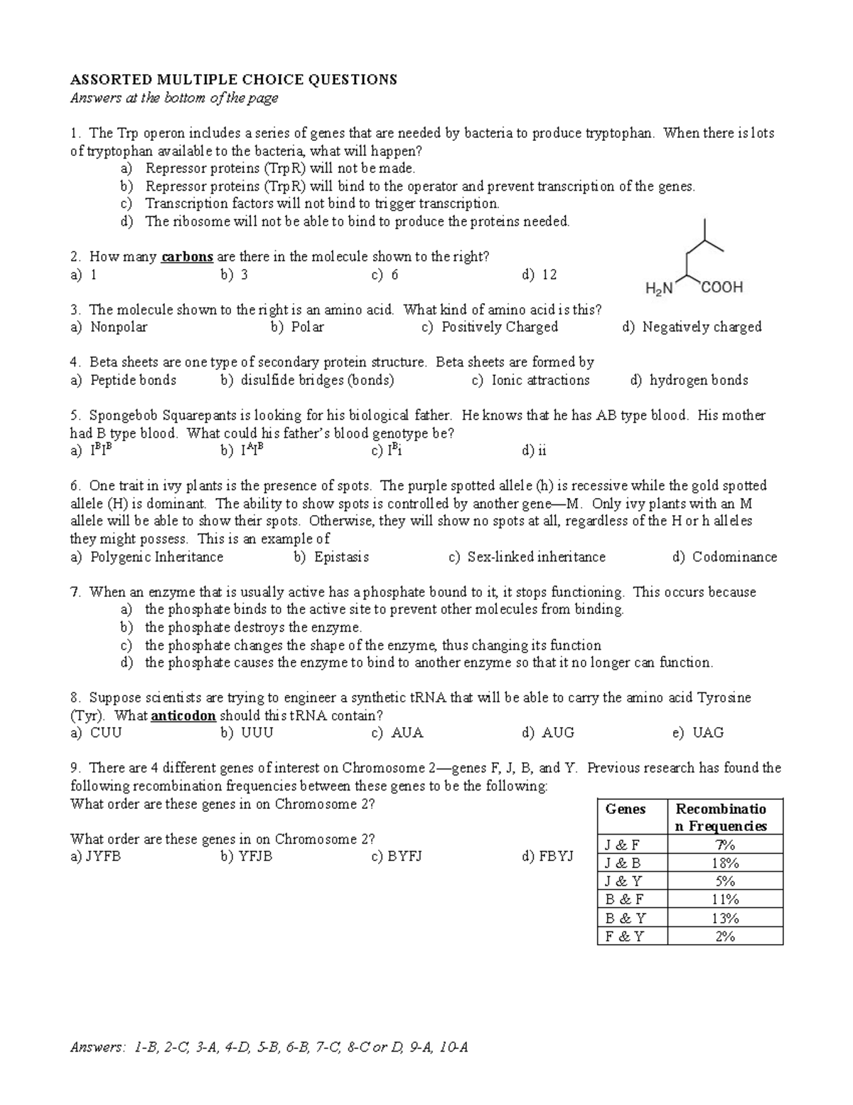 Assorted Multiple Choice Questions Practice Assorted Multiple Choice Questions Answers At The