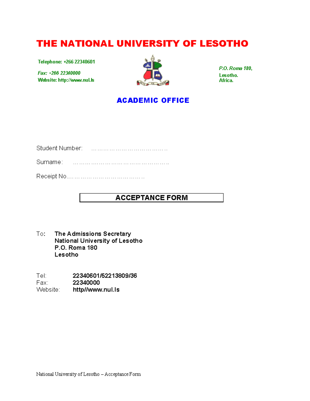 Acceptance form 22-23 - L1301 introduction to law taught by Dr. Kometsi ...