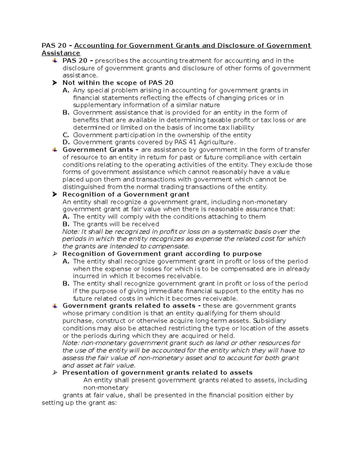 PAS 20 - Accounting for Government Grants and Disclosure of Government ...