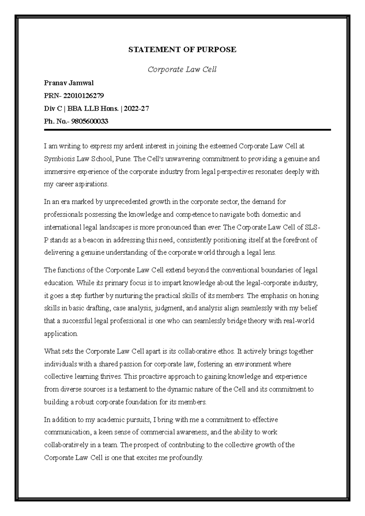 Corporate Cell SOP - Memo from the side of respondent sample ...