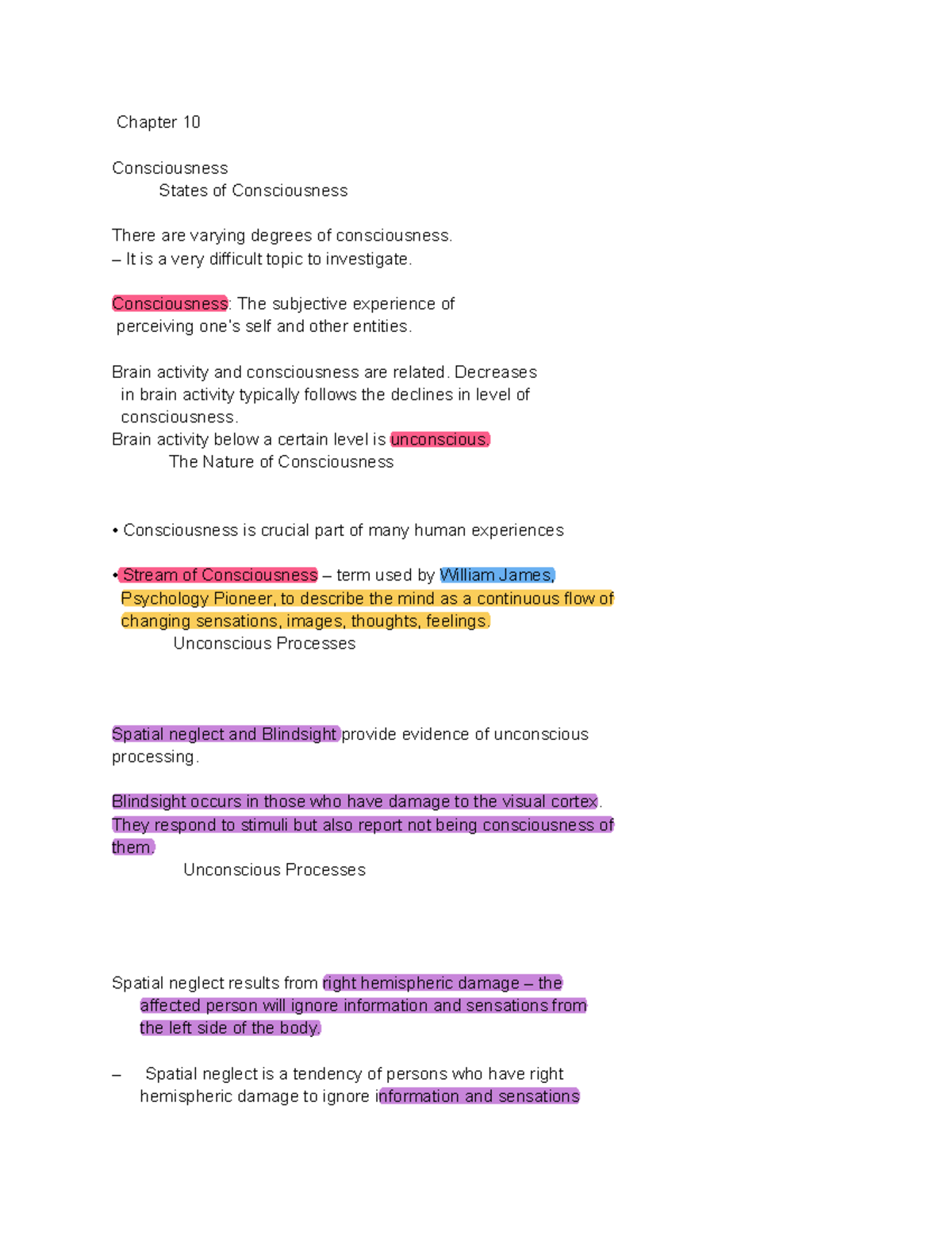 Notes psych exam 3 - Chapter 10 Consciousness States of Consciousness ...