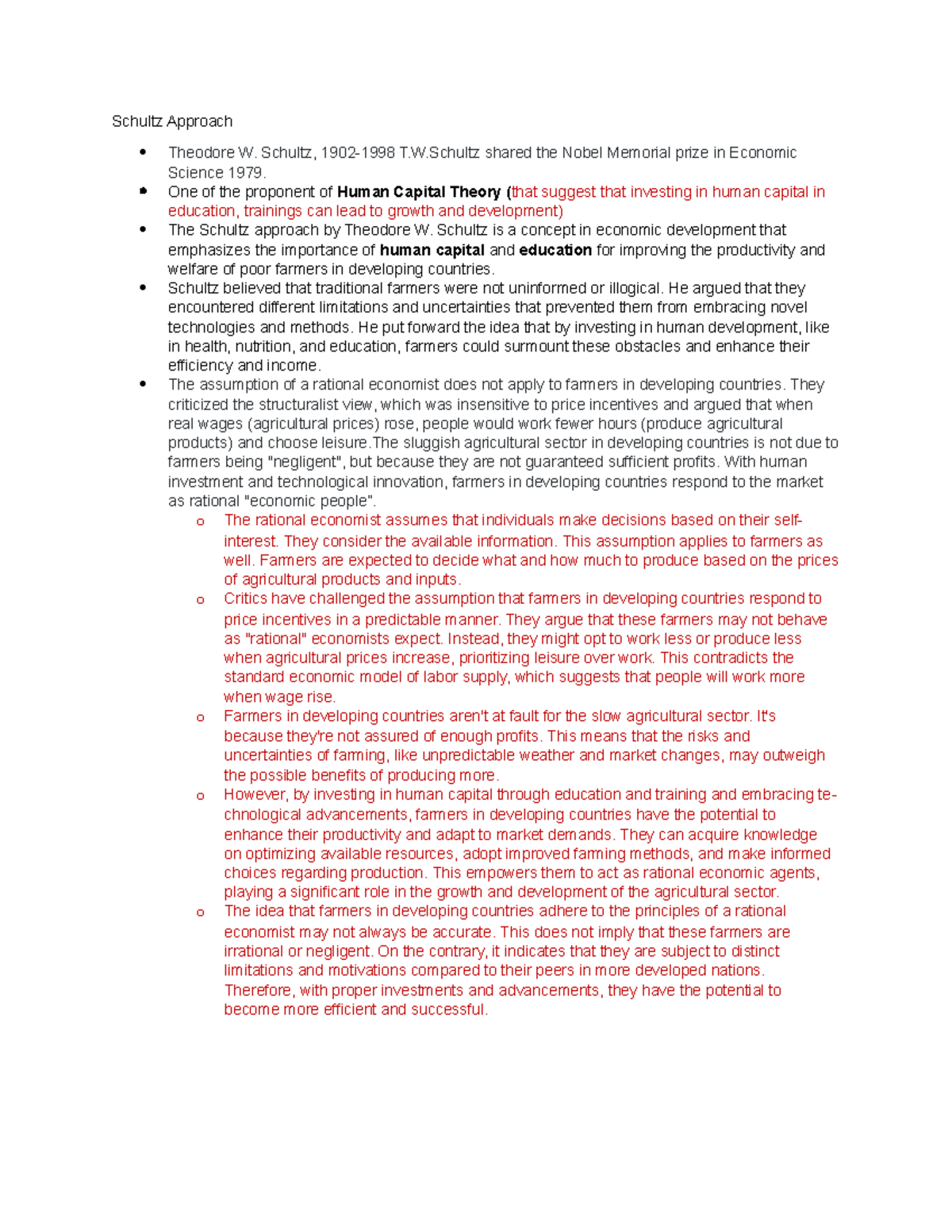 Schultz Approach - Schultz Approach Theodore W. Schultz, 1902-1998 T.W ...