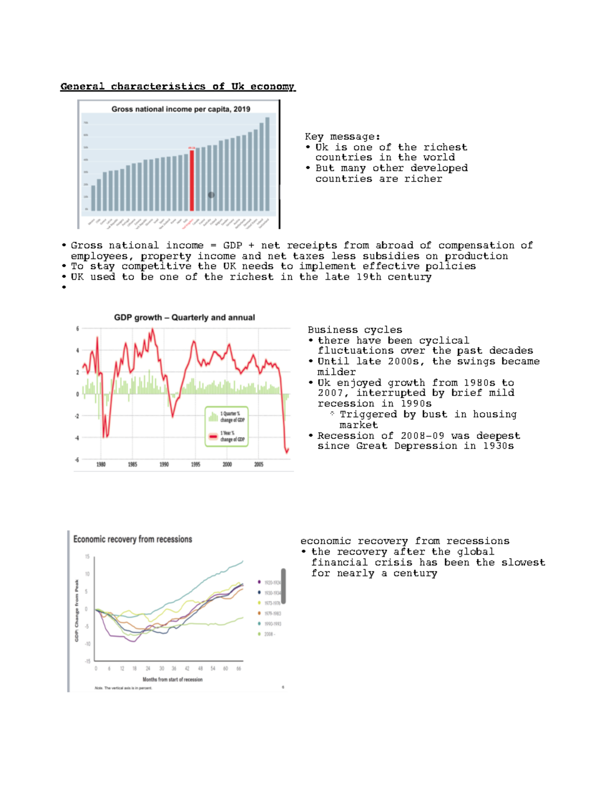 The UK economy structure and performance - General characteristics of ...