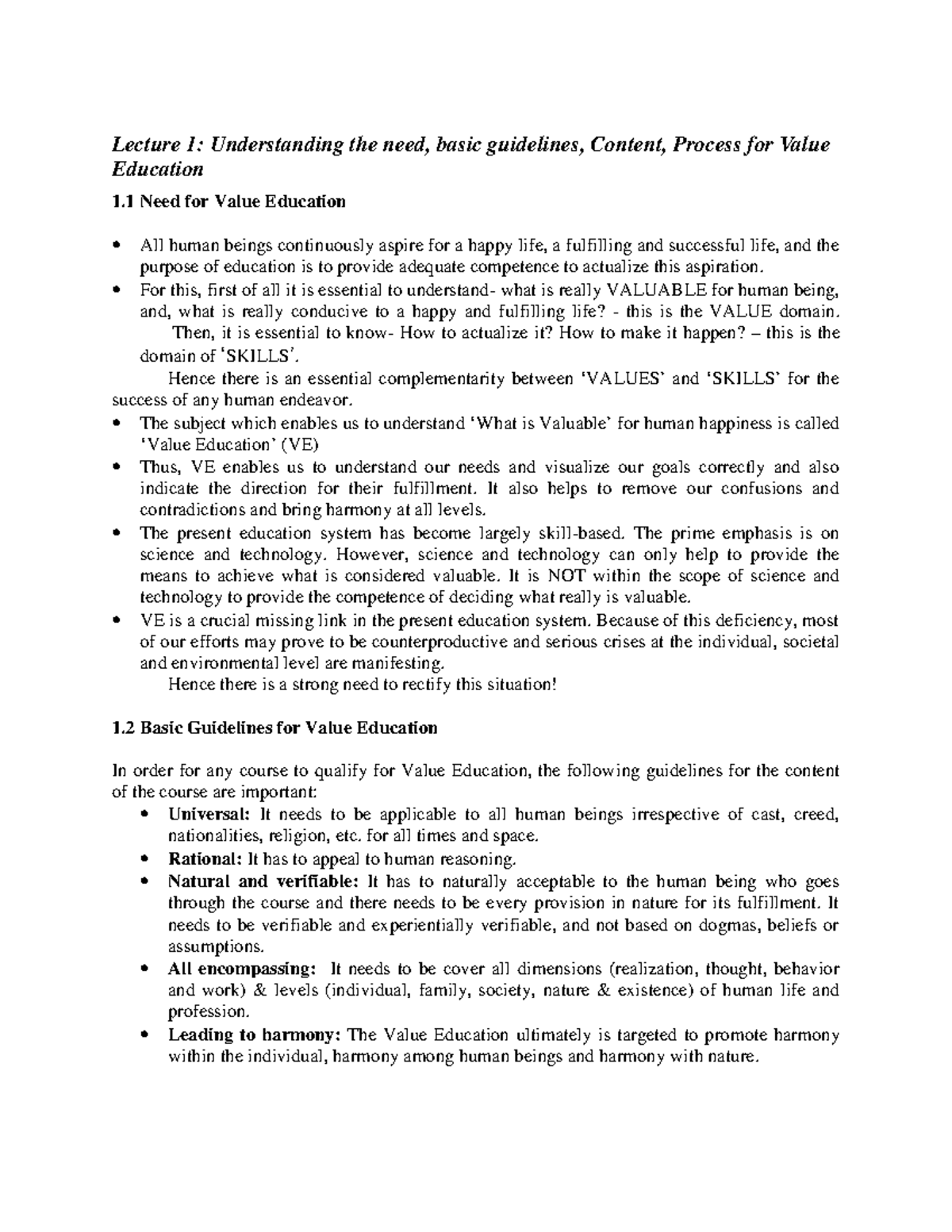 2. Lecture 1 - notes - Lecture 1: Understanding the need, basic ...