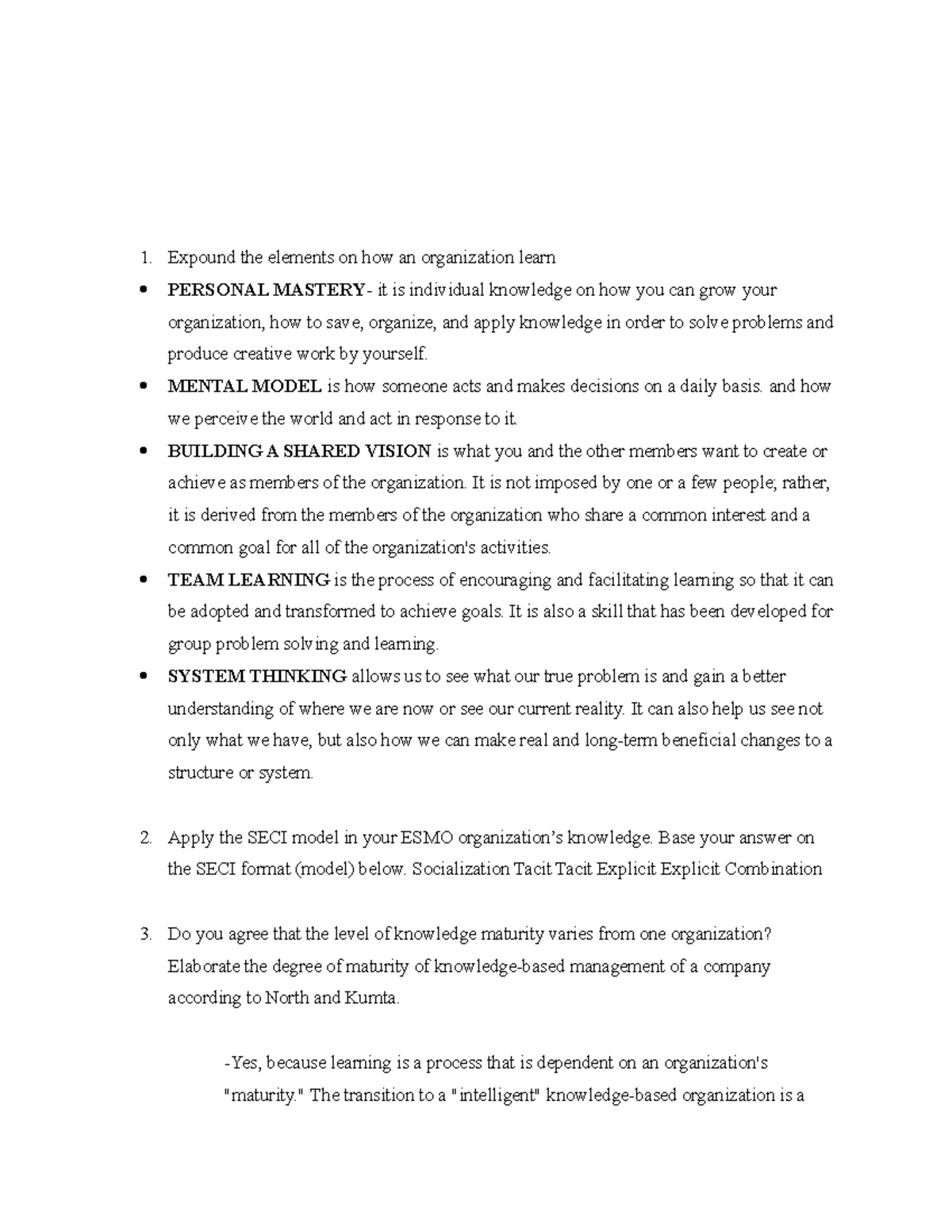 Knowledge management - this document is new and great for you to study ...