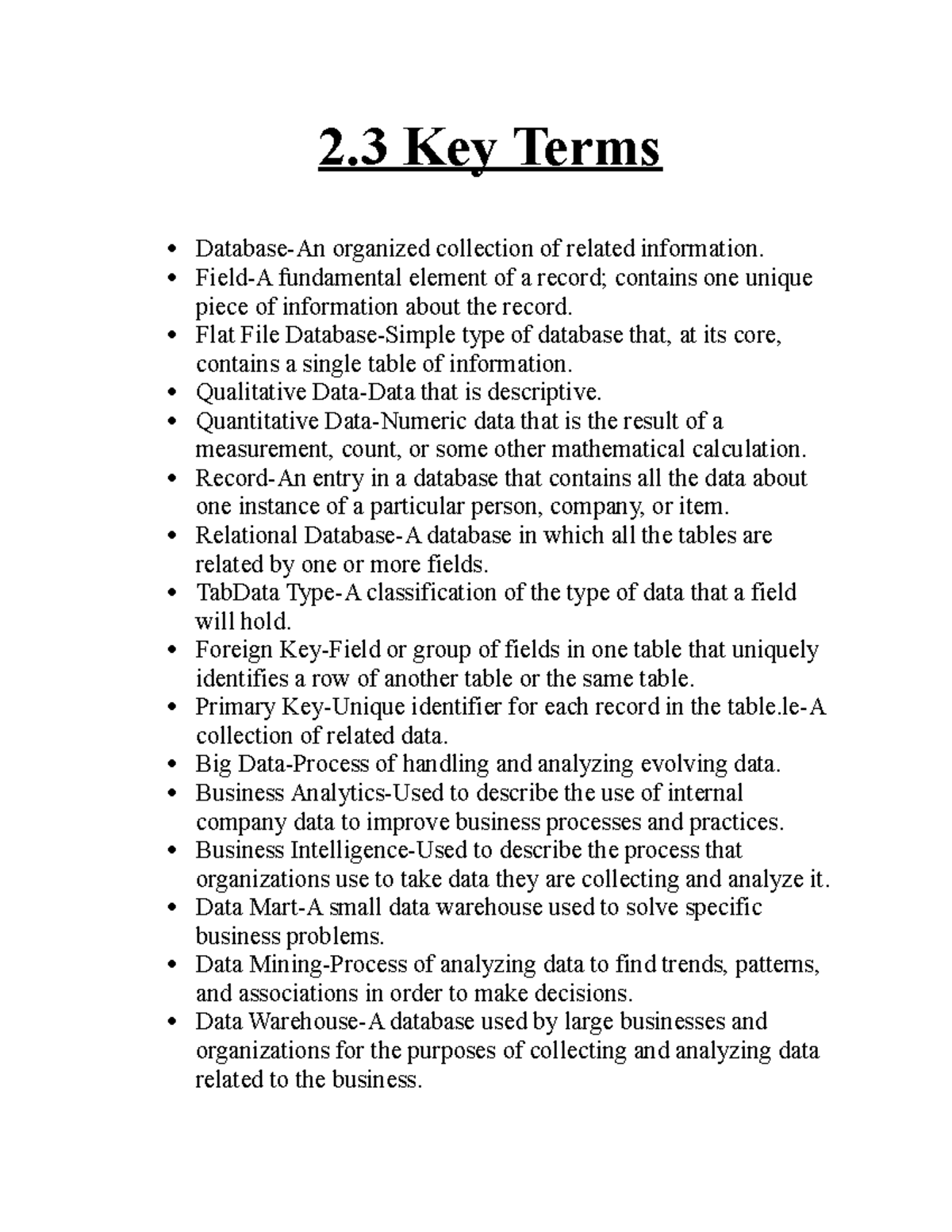 2.3 Key Terms - Introduction to Information Technology - 2 Key Terms ...