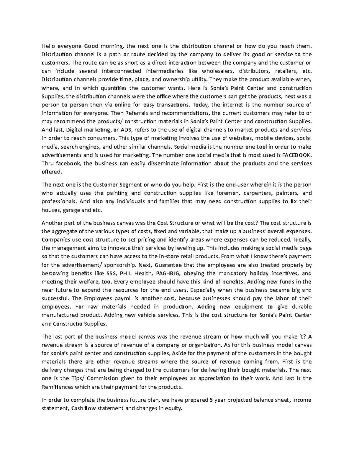 Script for FM - Hello everyone Good morning, the next one is the ...