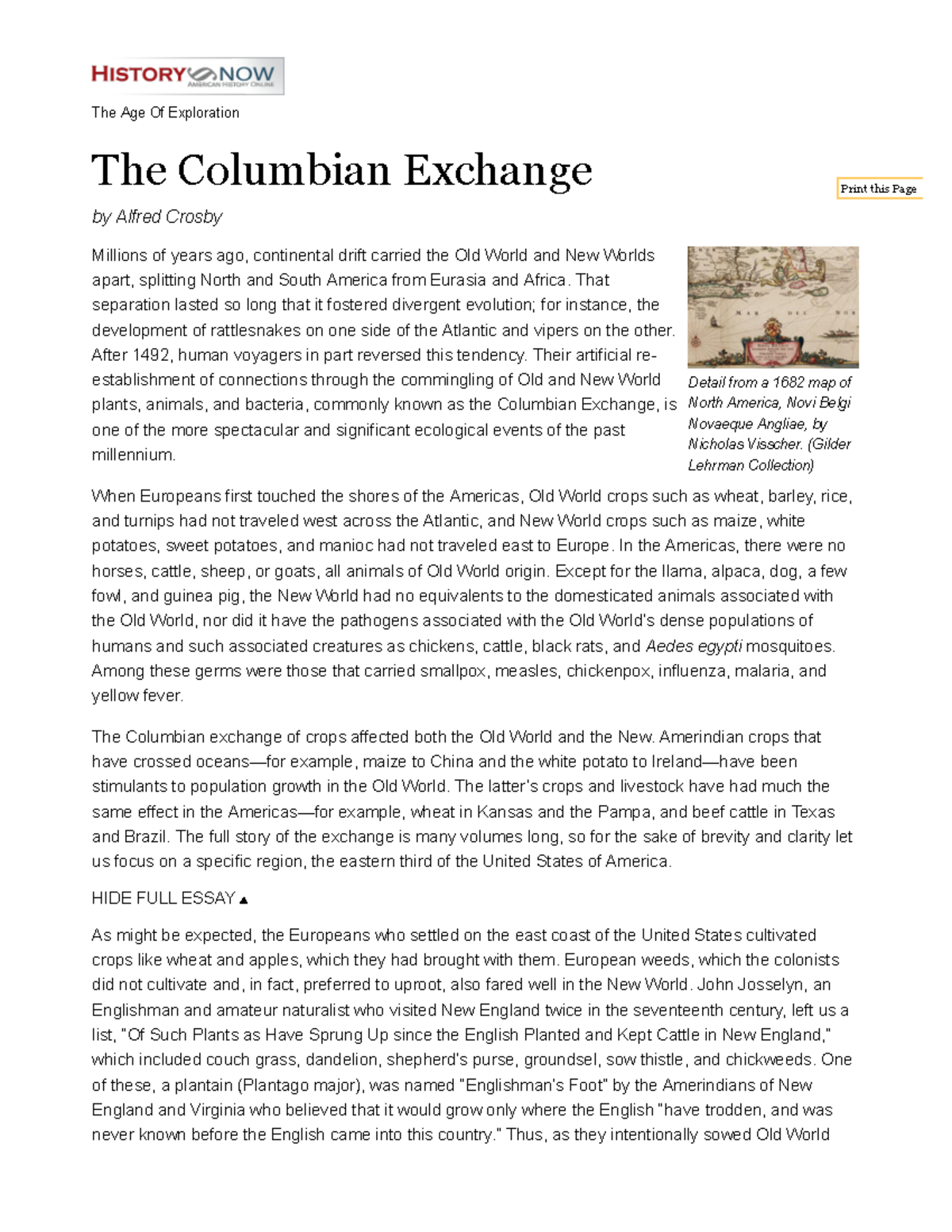 The columbian exchange the gilder lehrman institute of american history ...