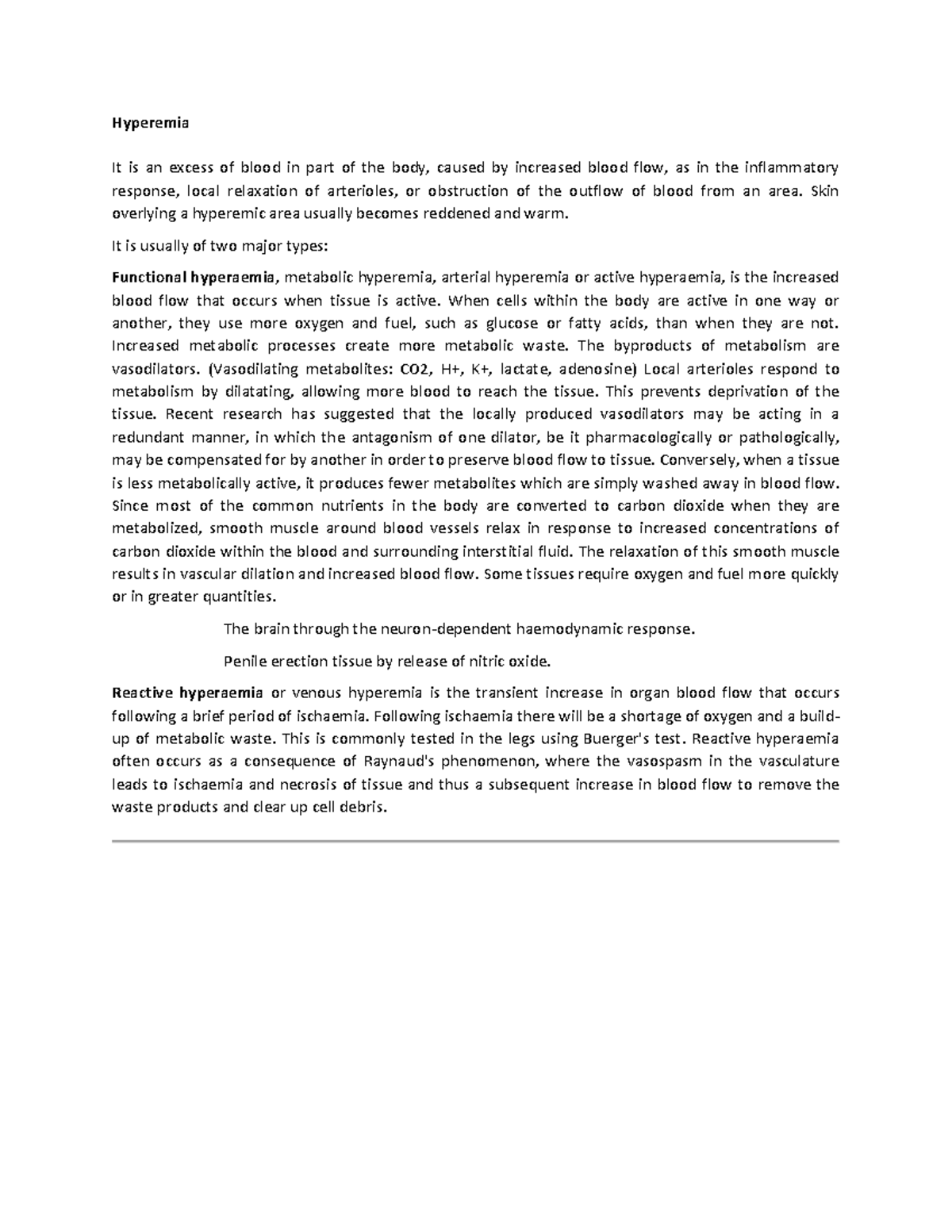 Clinical Pathology hyperemia - Hyperemia It is an excess of blood in ...