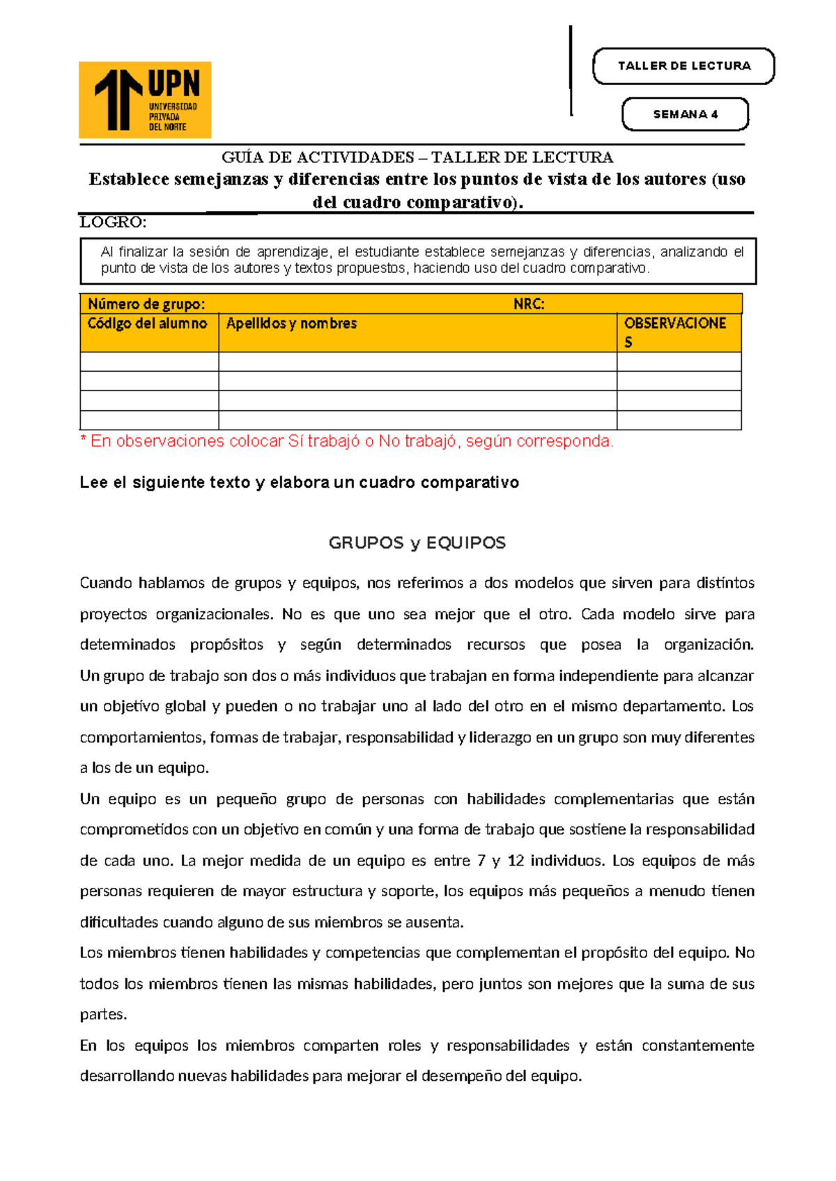 GUÍA S4 TL 2023-1-WA - 0.DGDGDG - Al finalizar la sesión de aprendizaje, el estudiante establece ...