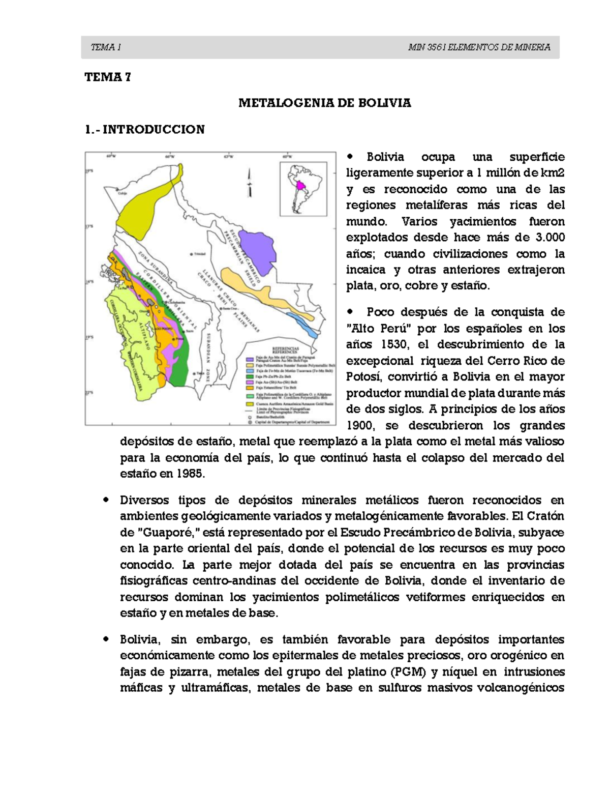 TEMA 7 Elementos 2020 - apuntes de mineria - TEMA 7 METALOGENIA DE ...