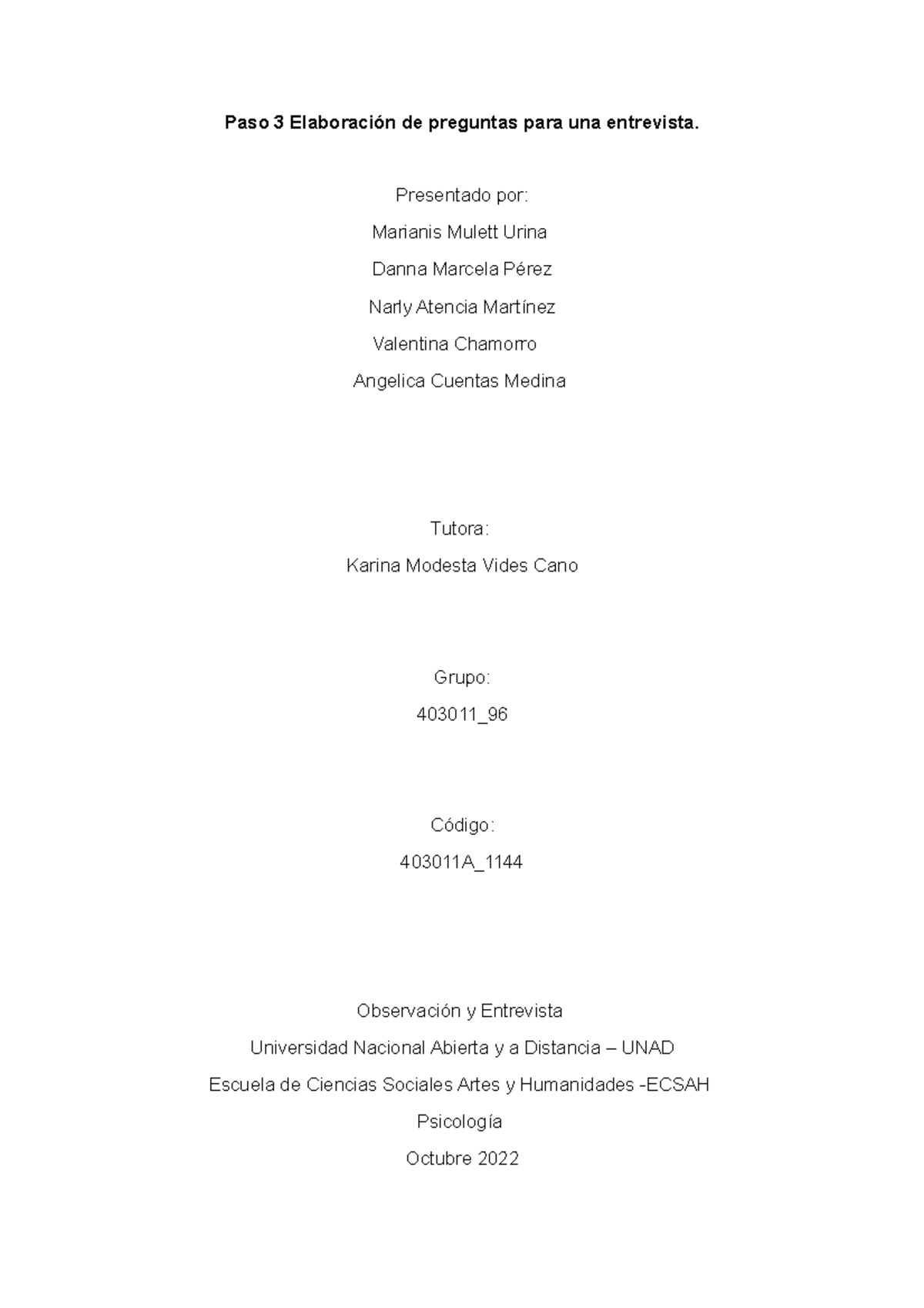 Anexos -Paso 3 elaboracion de preguntas para una entrevista - Paso 3 Elaboración de preguntas ...