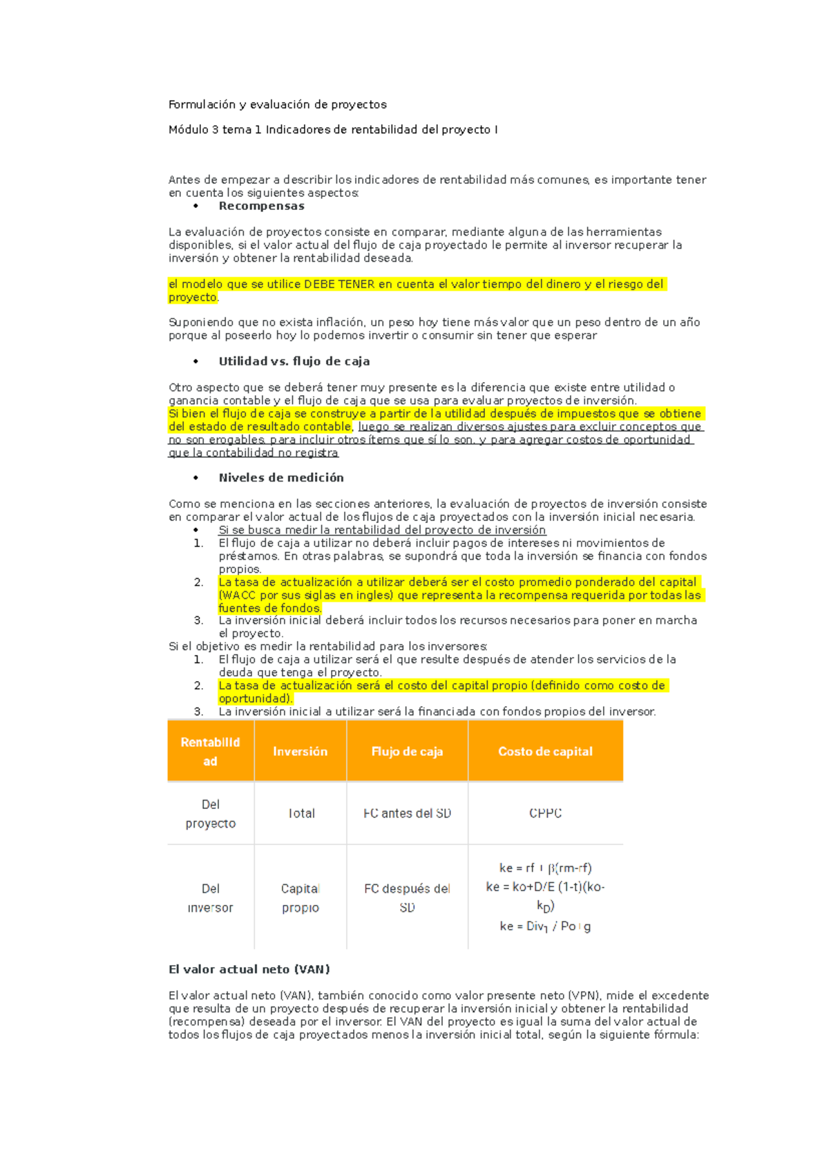 Resumen M3 y M4 Eyfproyectos v2021 22 Módulos 3 y 4 - Formulación y evaluación de proyectos ...
