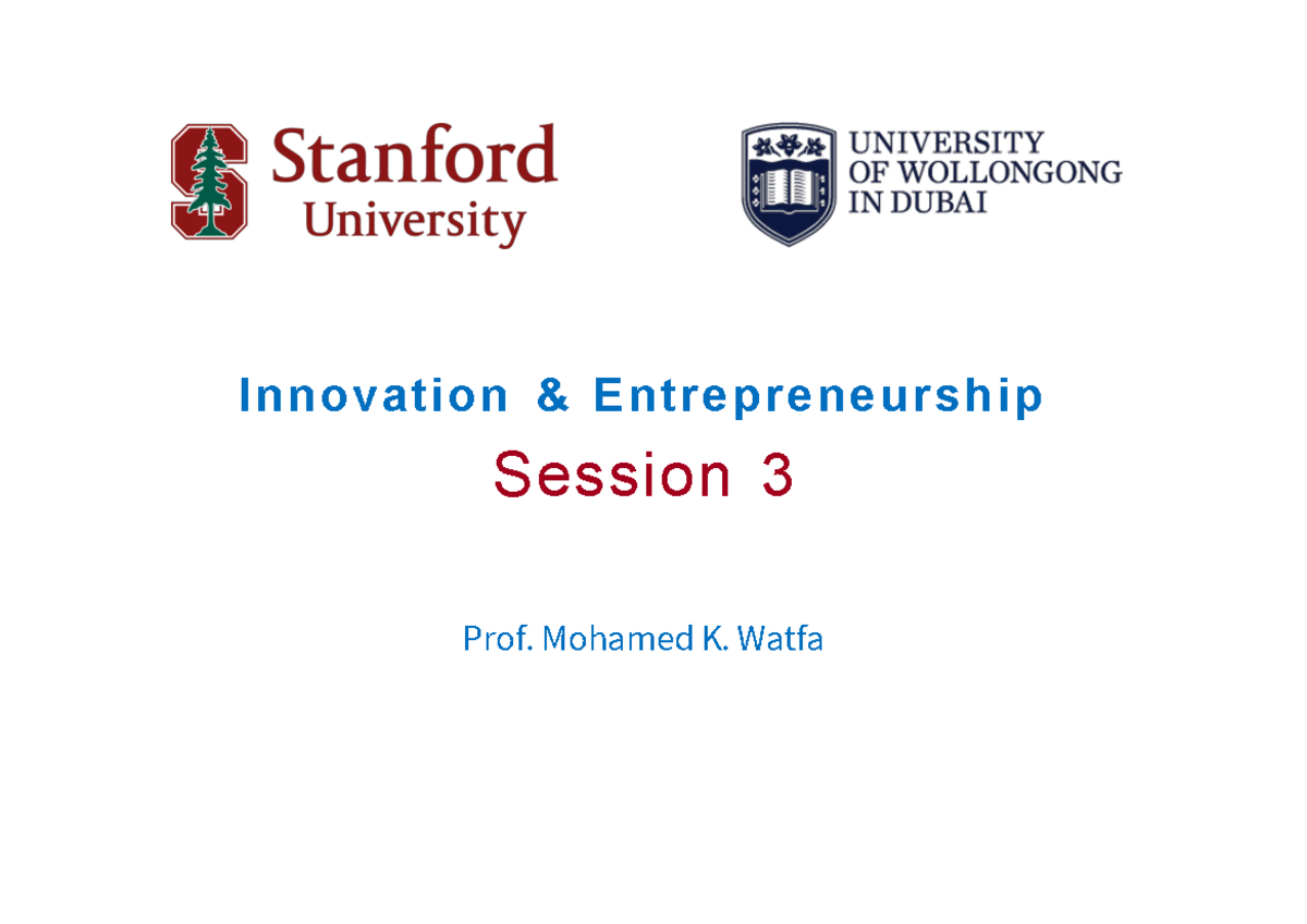 01C slide deck Final - this is an assignment - Prof. Mohamed K. Watfa ...