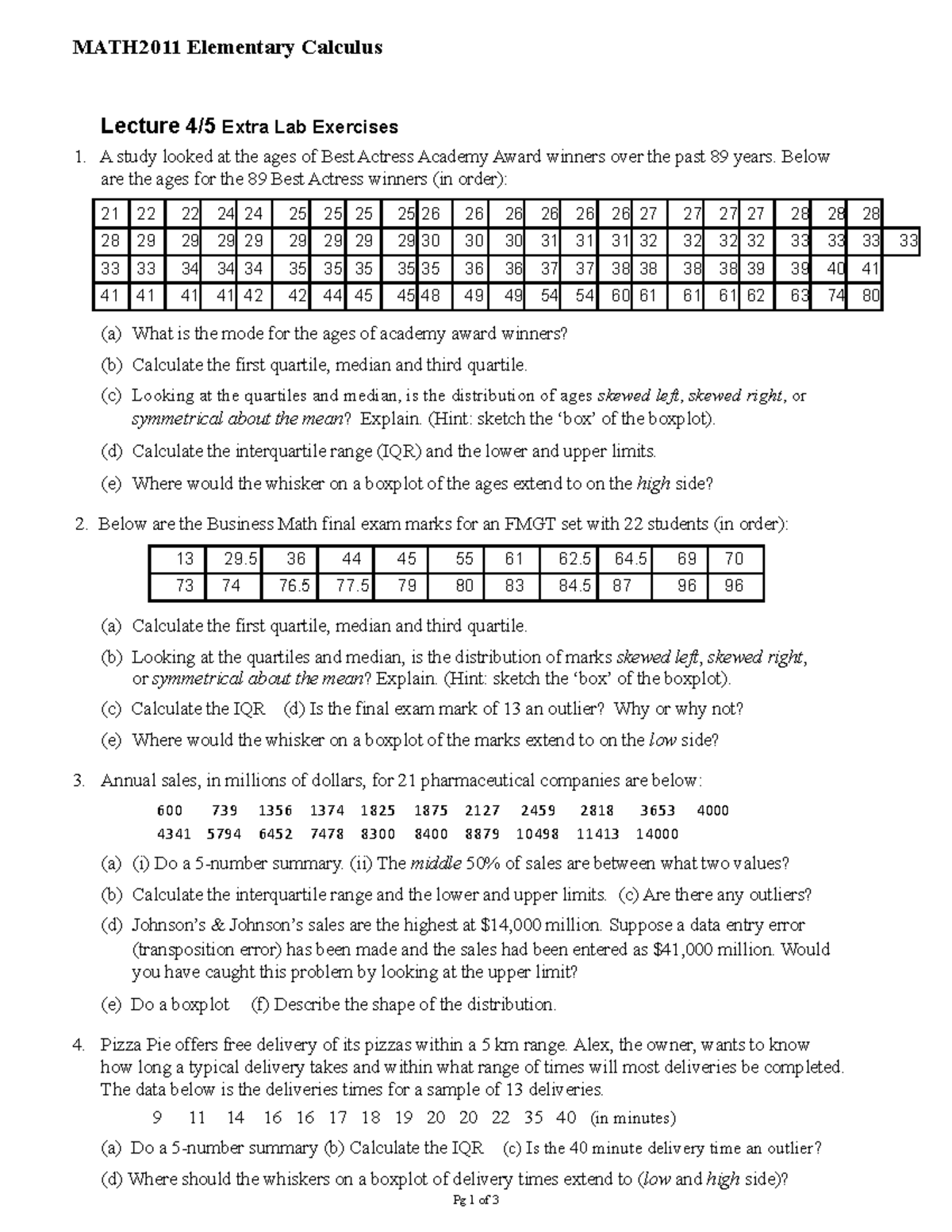 Elementary Cal Math2011 Chapter 2lab Questions Math2011 Elementary