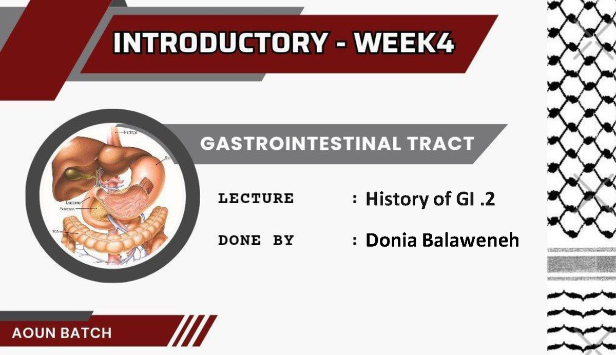 L14 - Respiratory - History of GI. Donia Balaweneh Bleeding ...