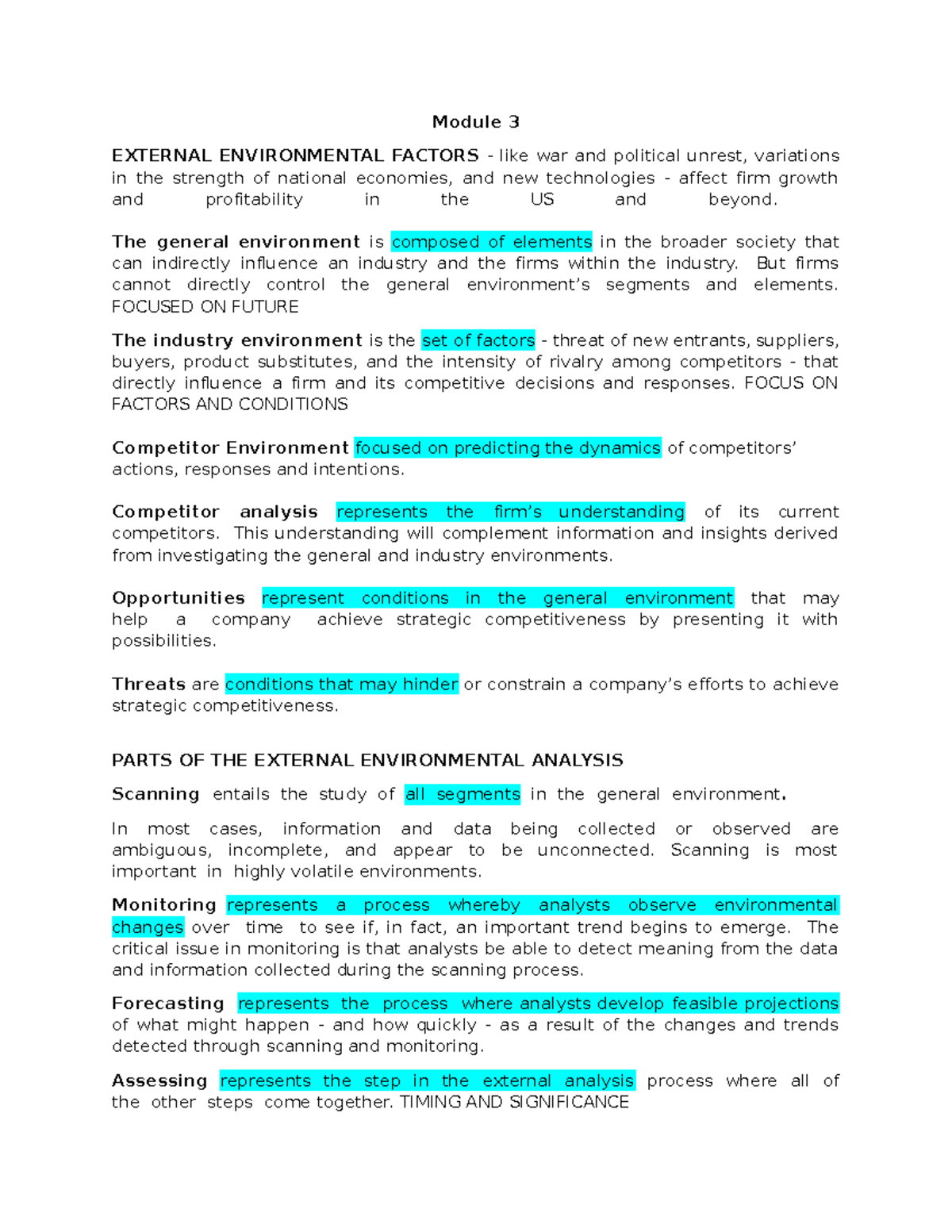 SM Reviewer Module 3 - Module 3 EXTERNAL ENVIRONMENTAL FACTORS - like ...