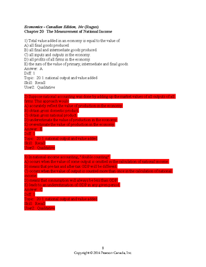 EC140 Cheat Sheet- Final - Chapter 9 Gross Domestic Product (GDP): The market value of all final ...