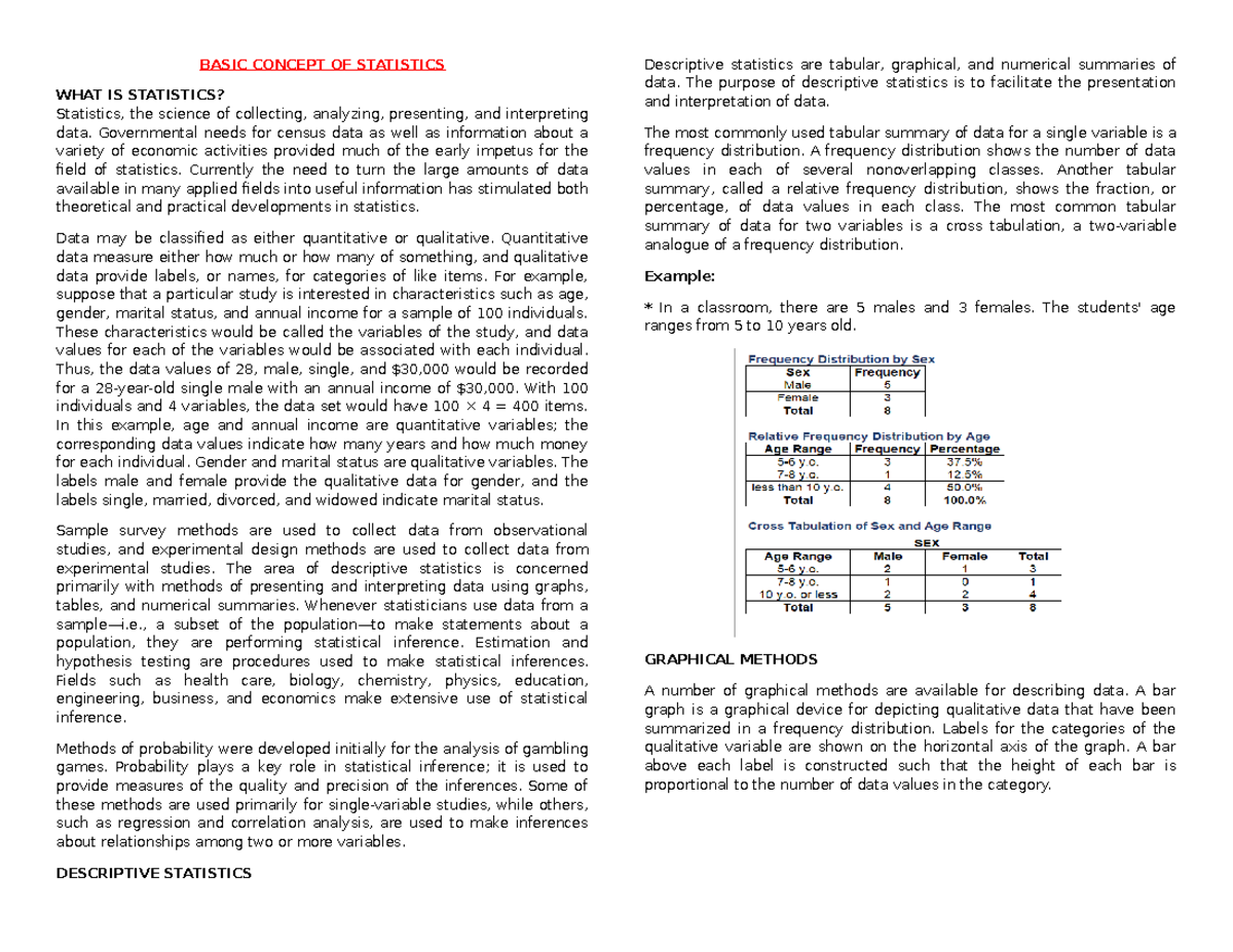 Stats Lesson 1 Compilation - BASIC CONCEPT OF STATISTICS WHAT IS ...