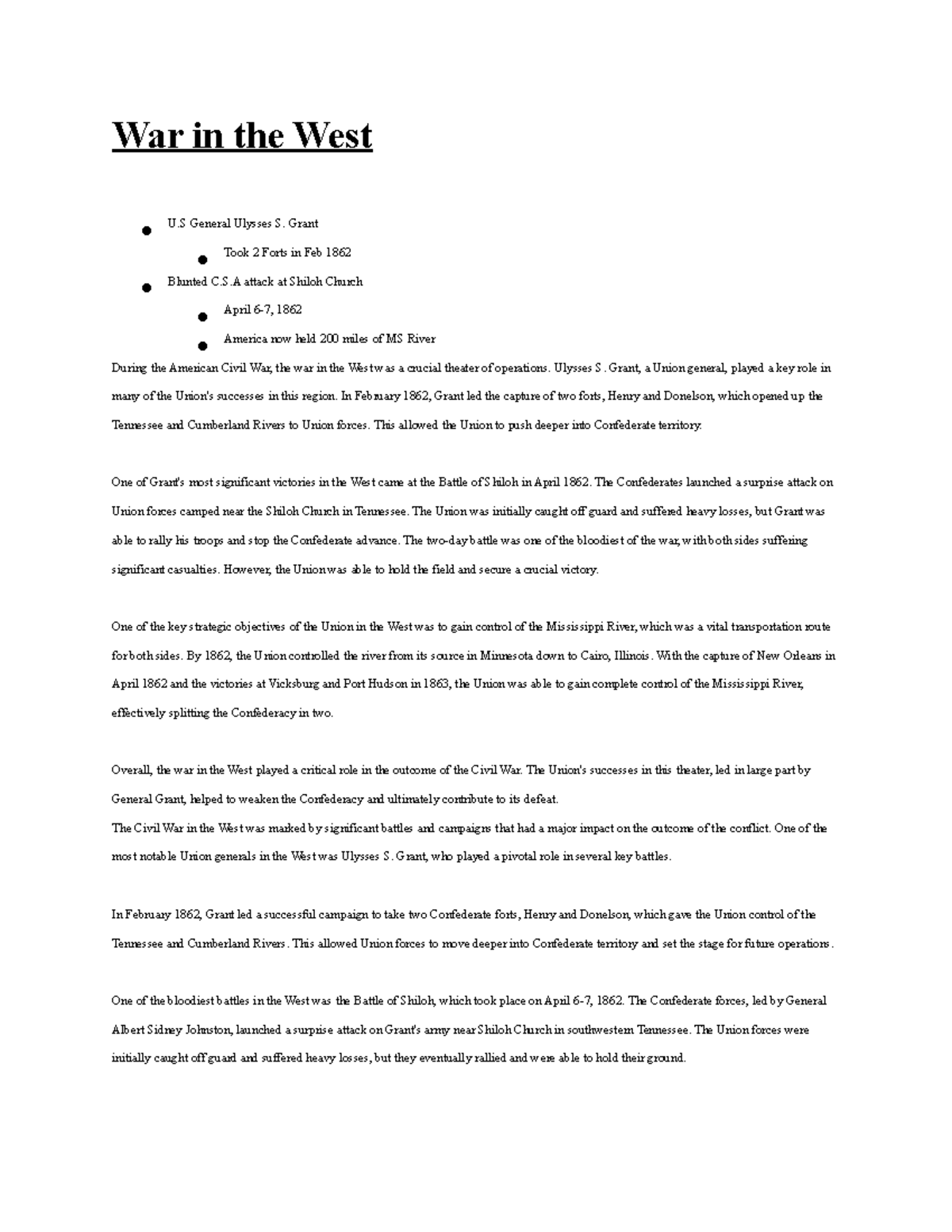 222222 War in the West - lecture notes Rachel Gunter - War in the West ...