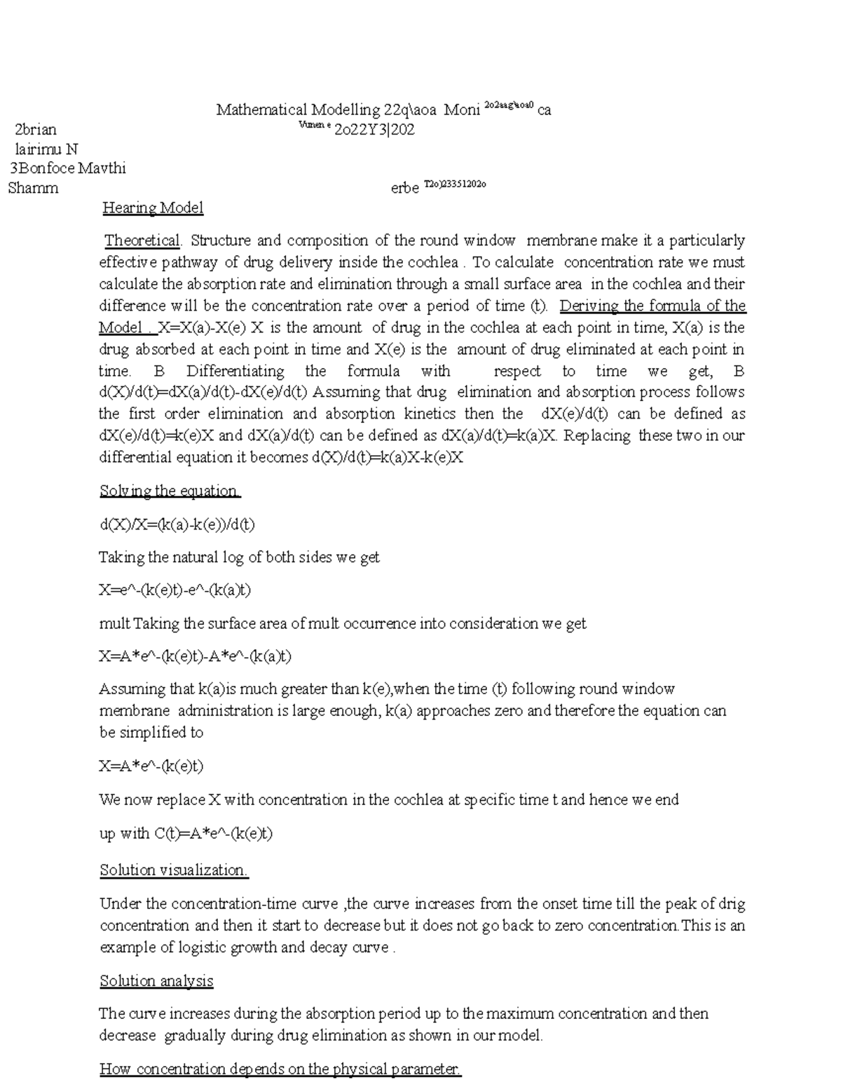Mathematical Modelling - Structure and composition of the round window ...