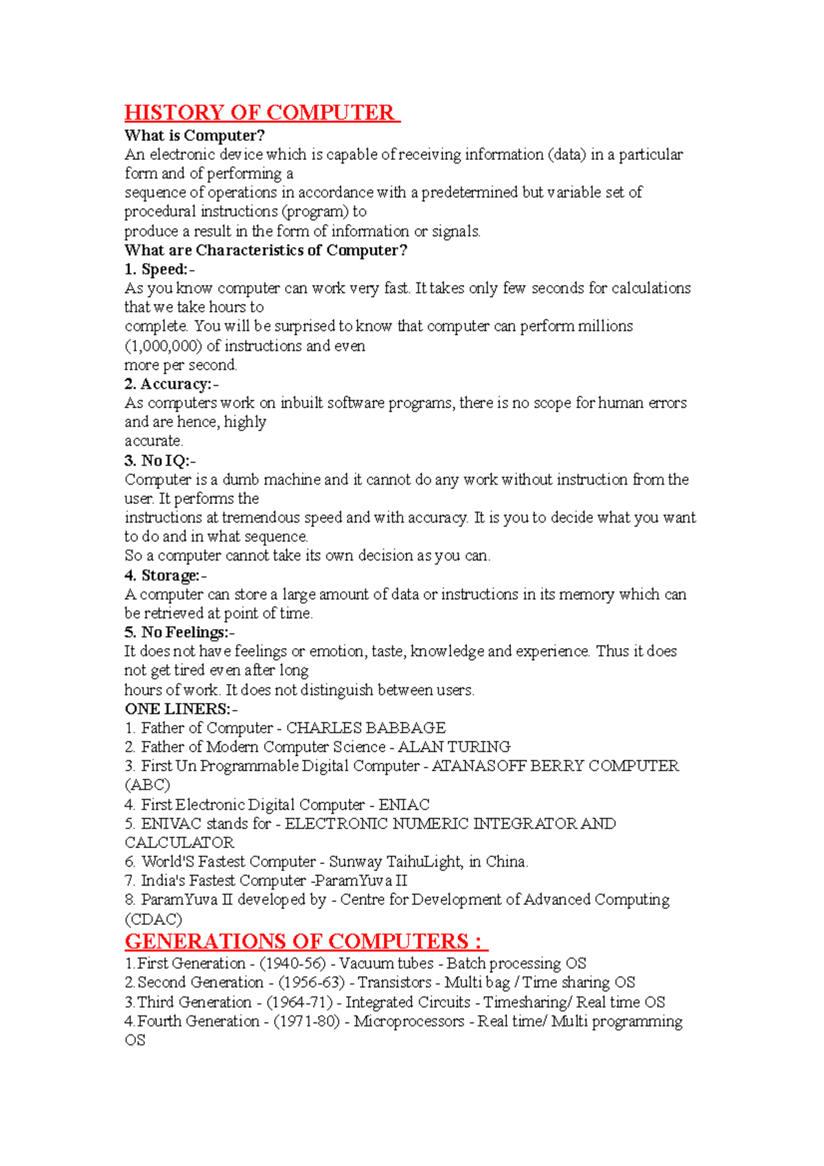 History, Generations OF Computers - HISTORY OF COMPUTER What is ...