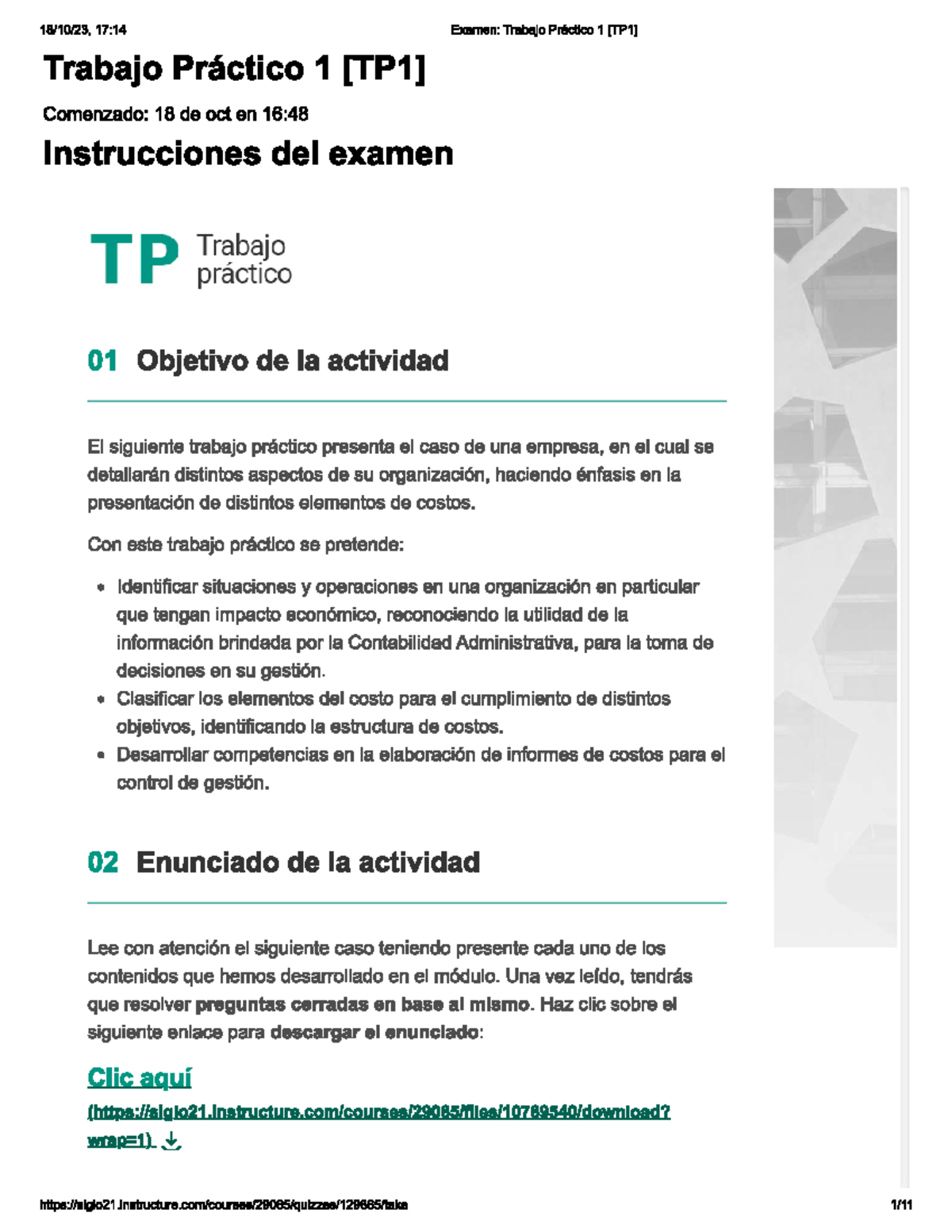 TP 1 Contabilidad de Costos 95% - Studocu