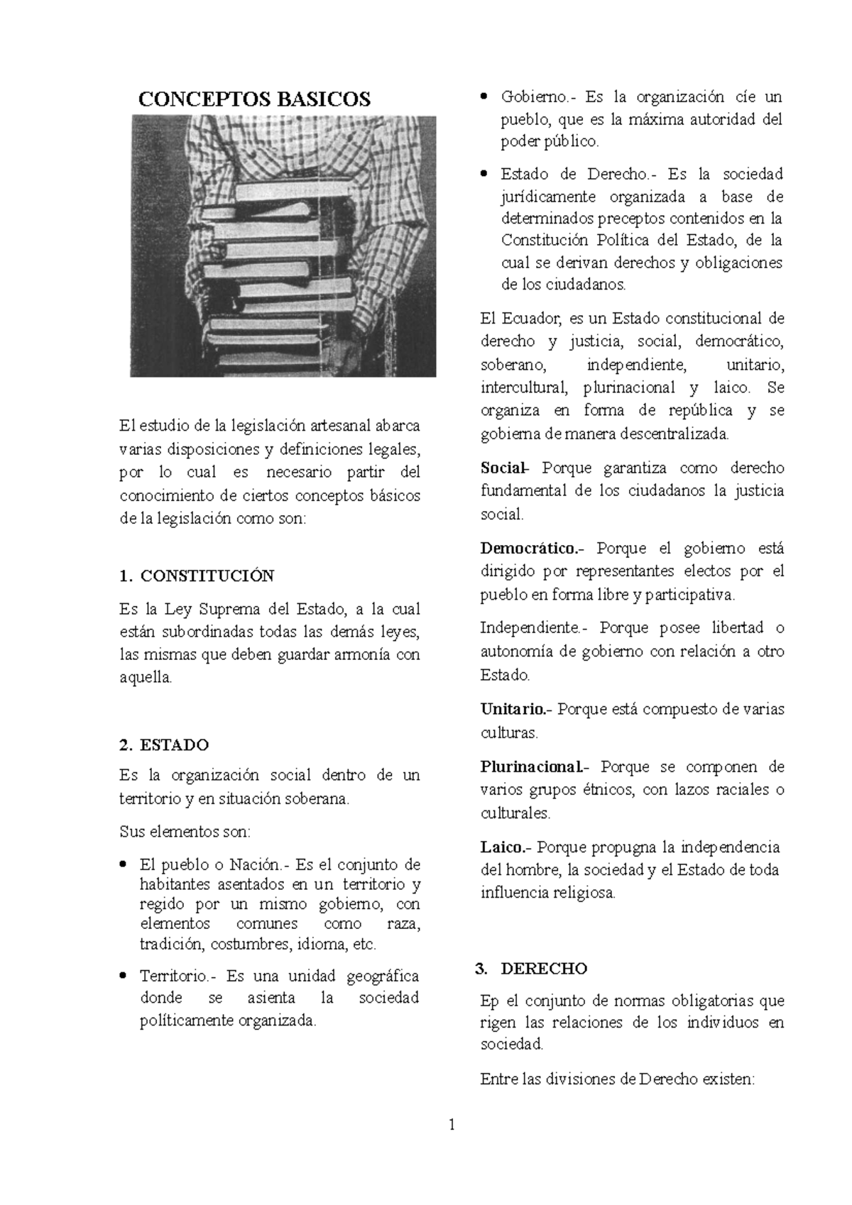 El estudio de la legislación artesanal abarca varias disposiciones y ...