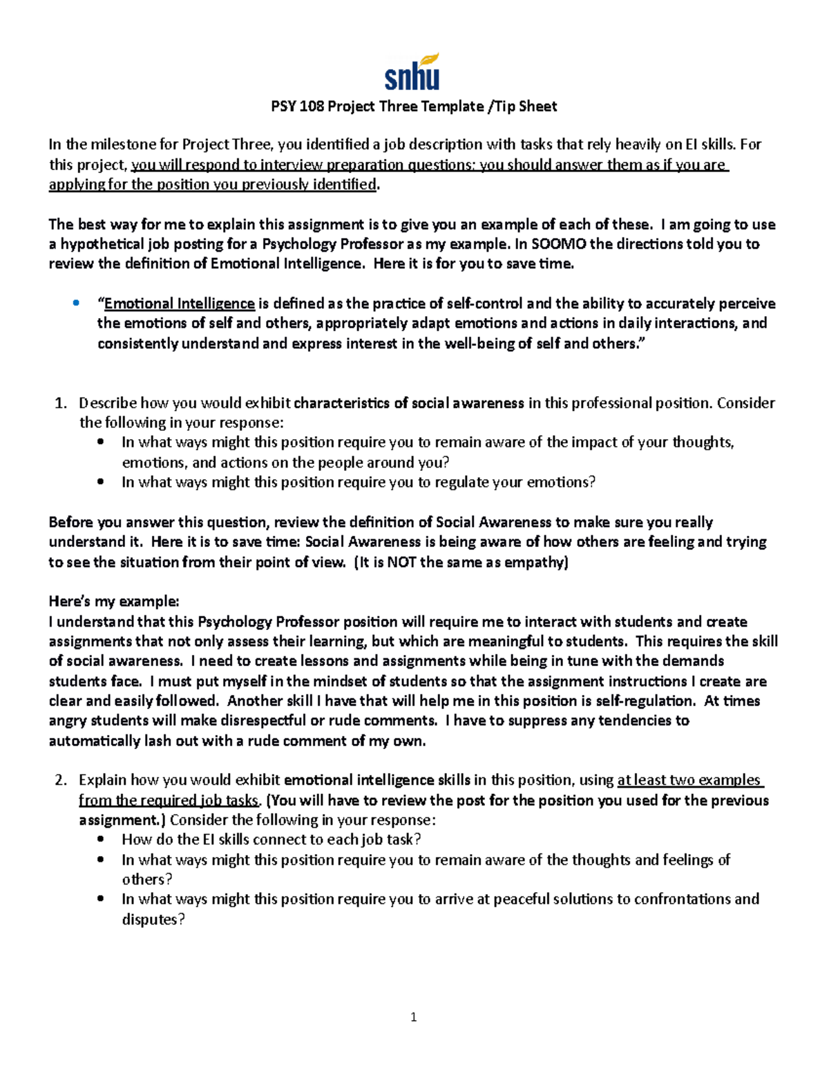 PSY 108 Project 8-2 Template Tip Sheet - PSY 108 Project Three Template ...