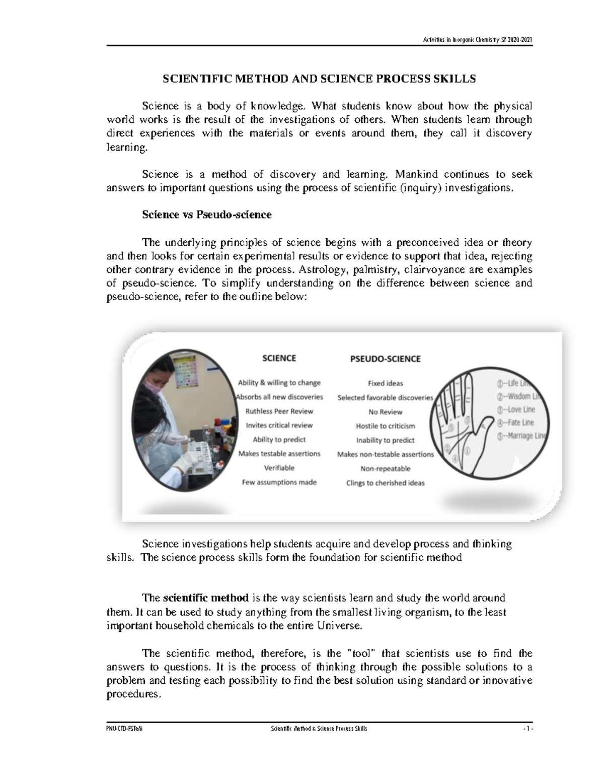 3-Science Method & Process Skills - SCIENTIFIC METHOD AND SCIENCE ...