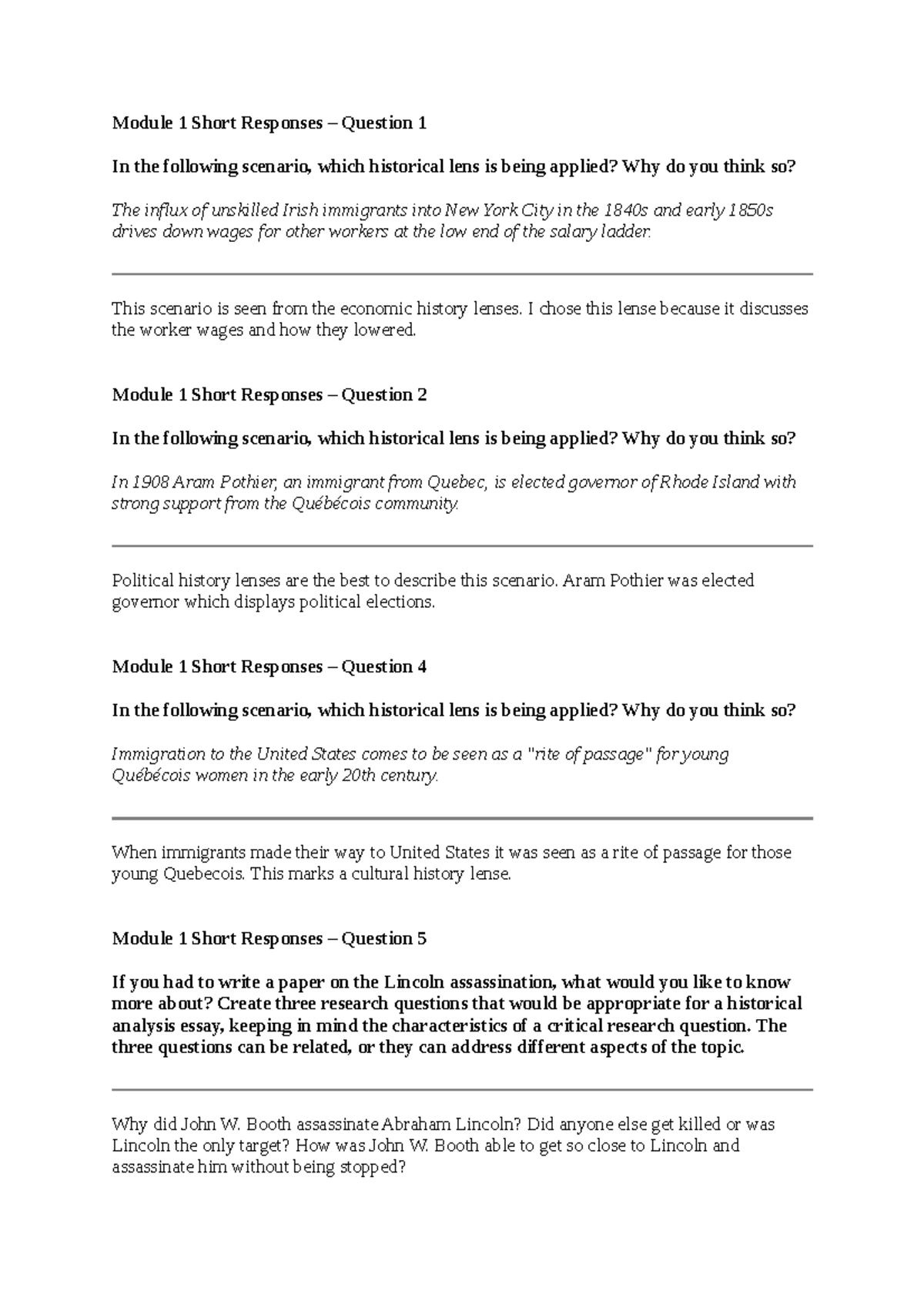 Module 1 Short Responses - Module 1 Short Responses – Question 1 In the ...