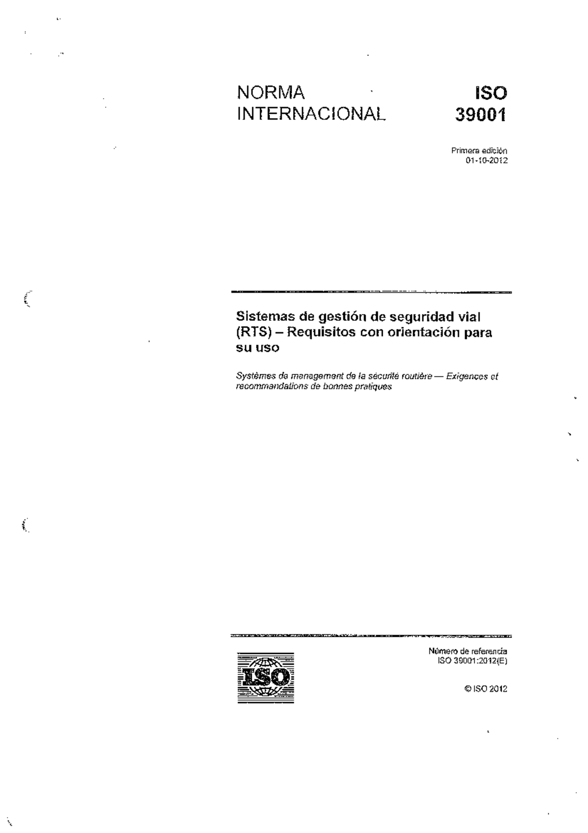 Documento DE Apoyo 1- Norma ISO -39001 DE 2012 - 12 5 0 $ , 17 ( 5 1 ...