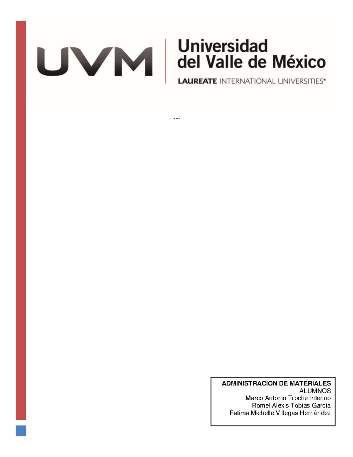 A7 FMVH - Actividad 7 - ADMINISTRACION DE MATERIALES ALUMNOS Marco ...
