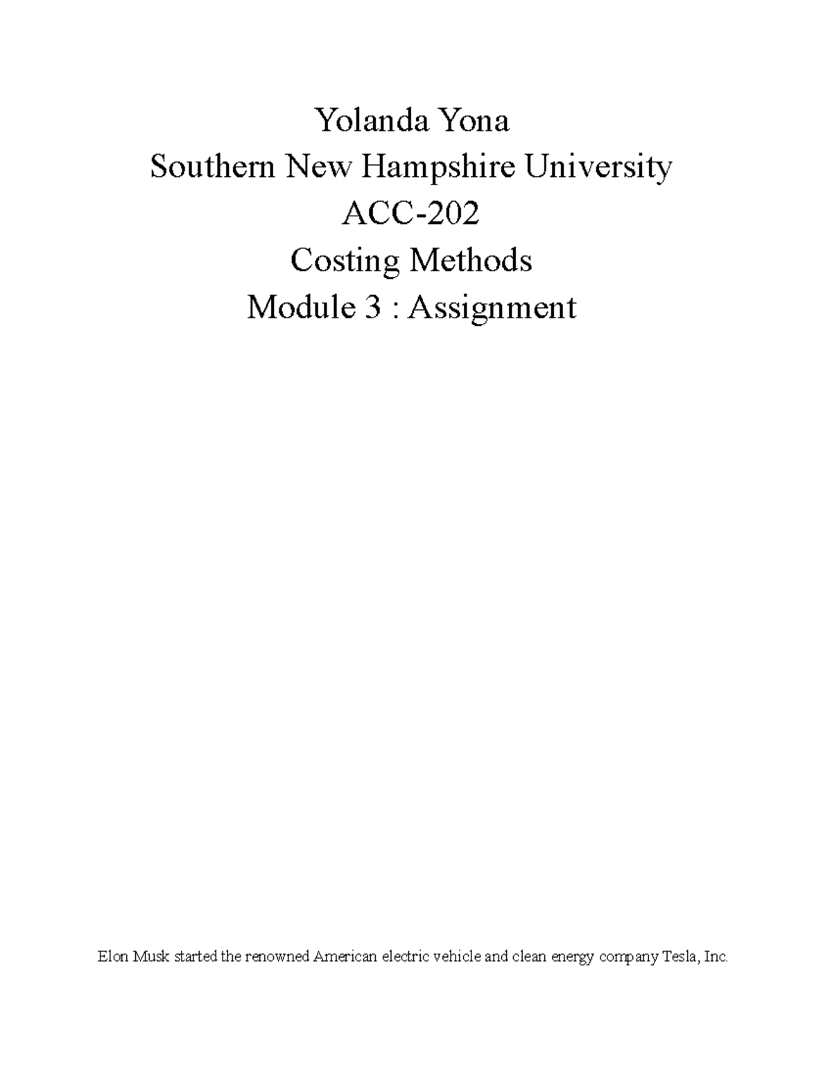 Acc 202 module 3 - ....... - Yolanda Yona Southern New Hampshire ...