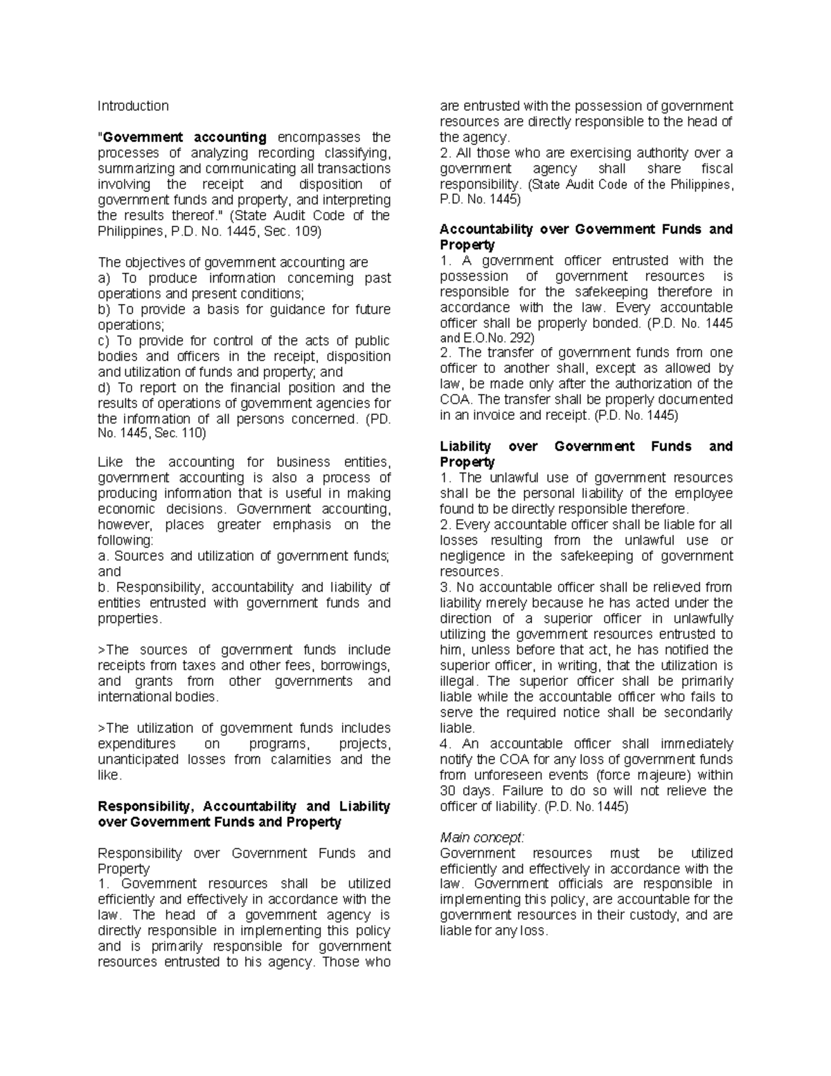 Government Accounting - Introduction "Government accounting encompasses ...