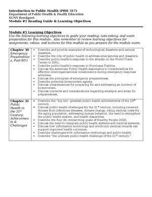 Module #4 Reading Guide & Learning Objectives (PBH 317) - Tagged ...