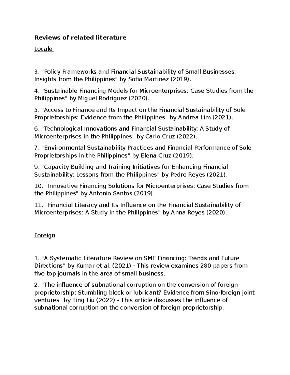 RRL - none - Reviews of related literature Locale 3. "Policy Frameworks ...