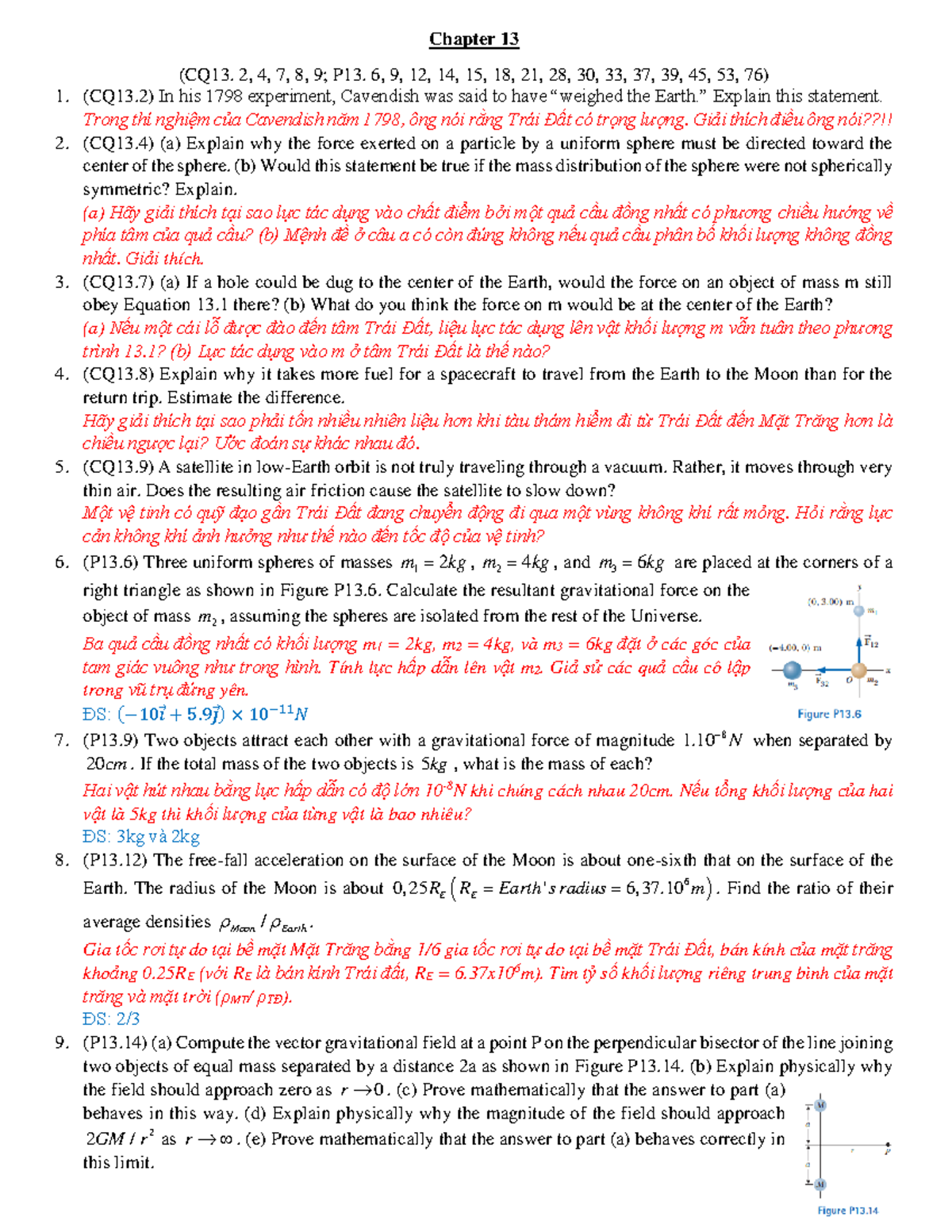Vat-ly-1 exercise-chapter-13 - [cuuduongthancong - Chapter 13 (CQ13. 2, 4, 7, 8, 9; P13. 6, 9 ...