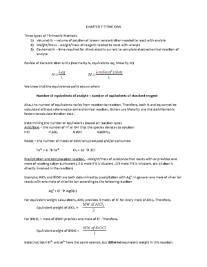 Error Analysis Example in Titration - Chem 3300 - Studocu