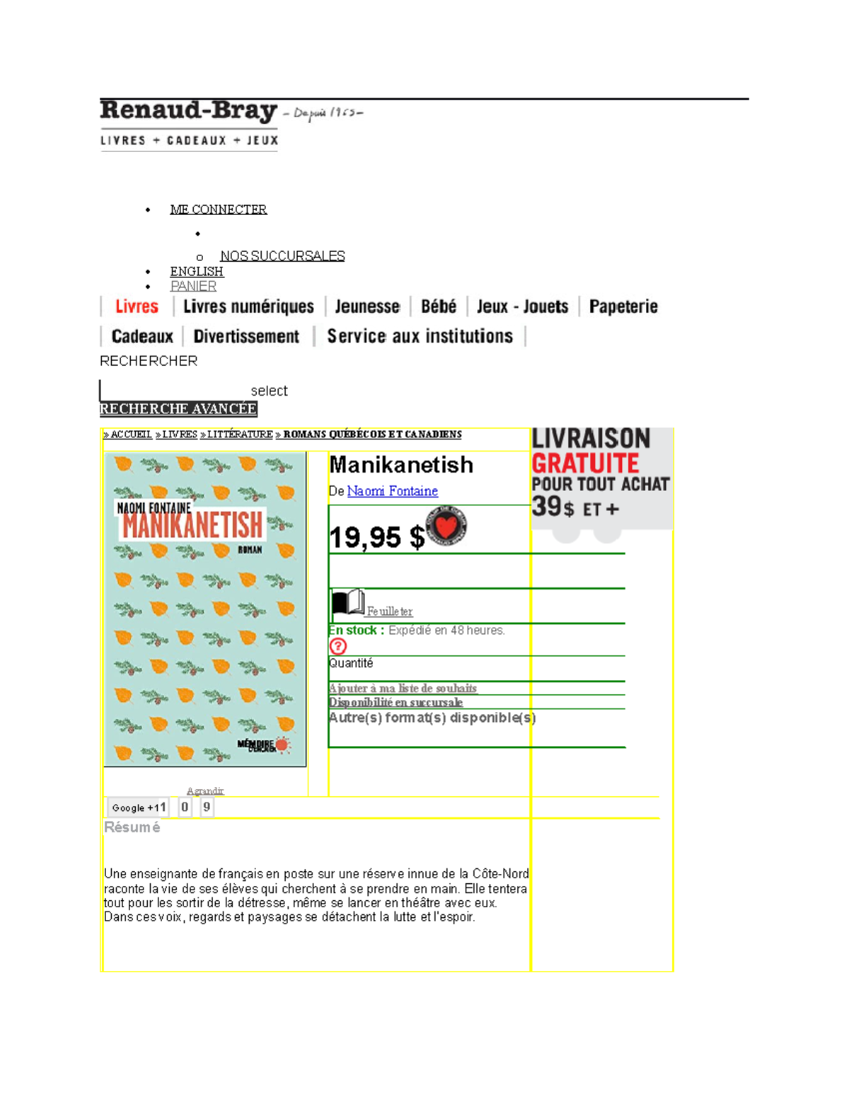 Manikanetish - Bon livre recommandé - ME CONNECTER o NOS SUCCURSALES ...