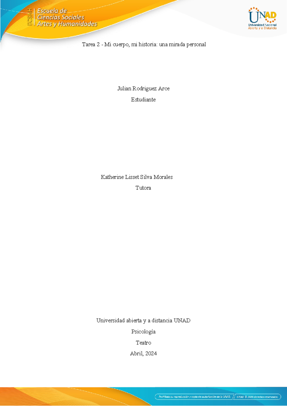 Tarea 2 - Mi cuerpo, mi historia una mirada personal - Tarea 2 - Mi cuerpo, mi historia: una ...