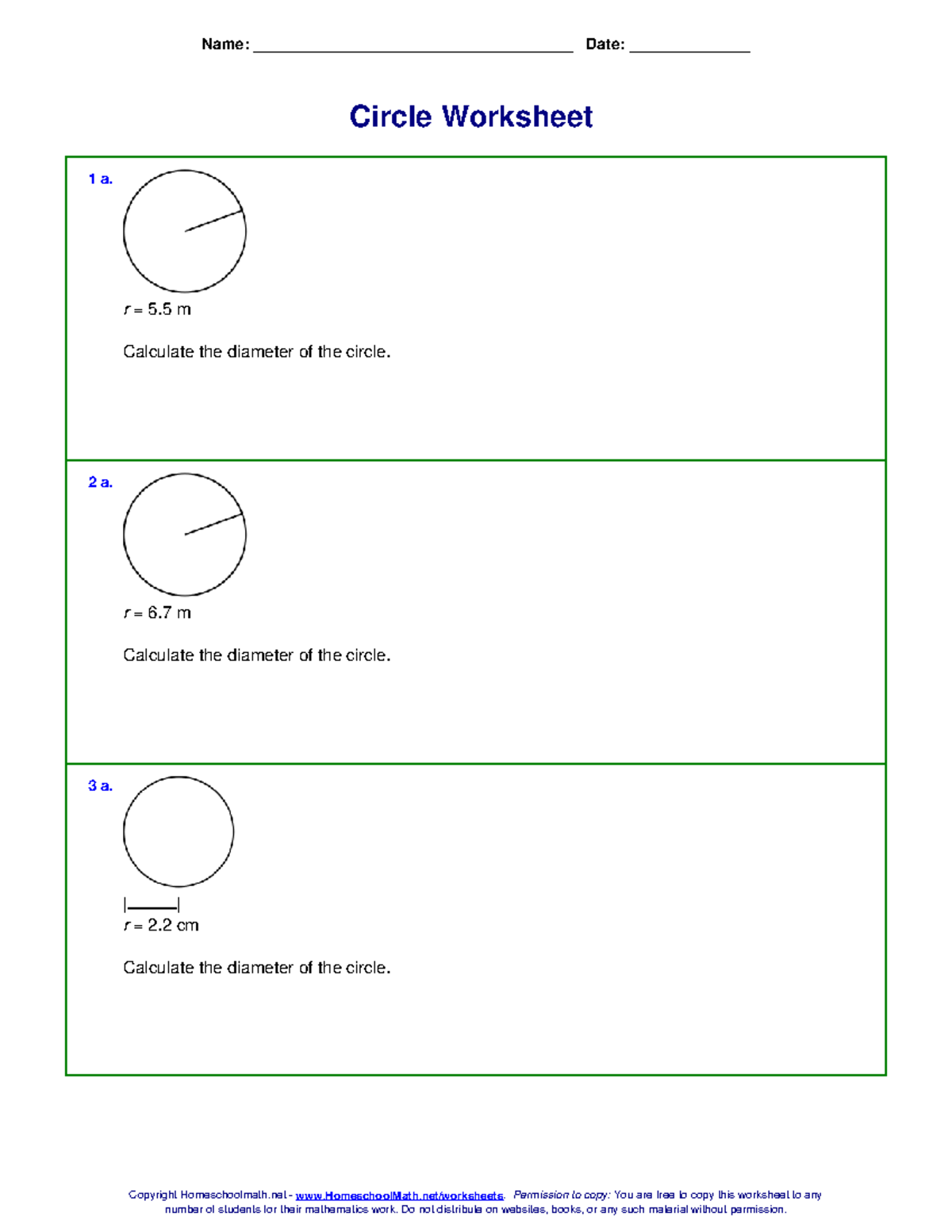Circle Worksheet - Name: _____________________________________ Date ...